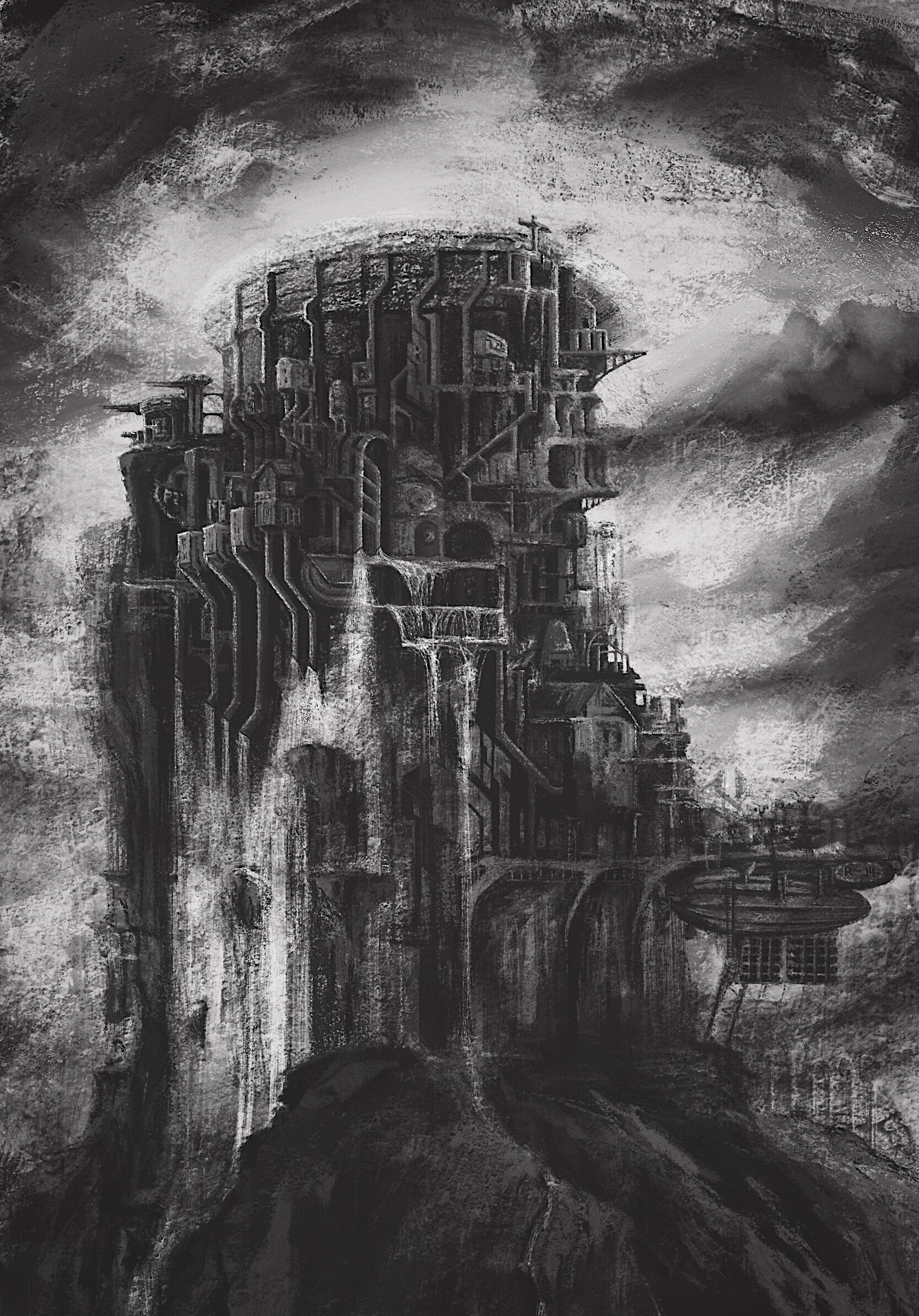 ArtStation - One-type Water Tower Fortification R-14 (水塔一体式防御堡垒R-14)