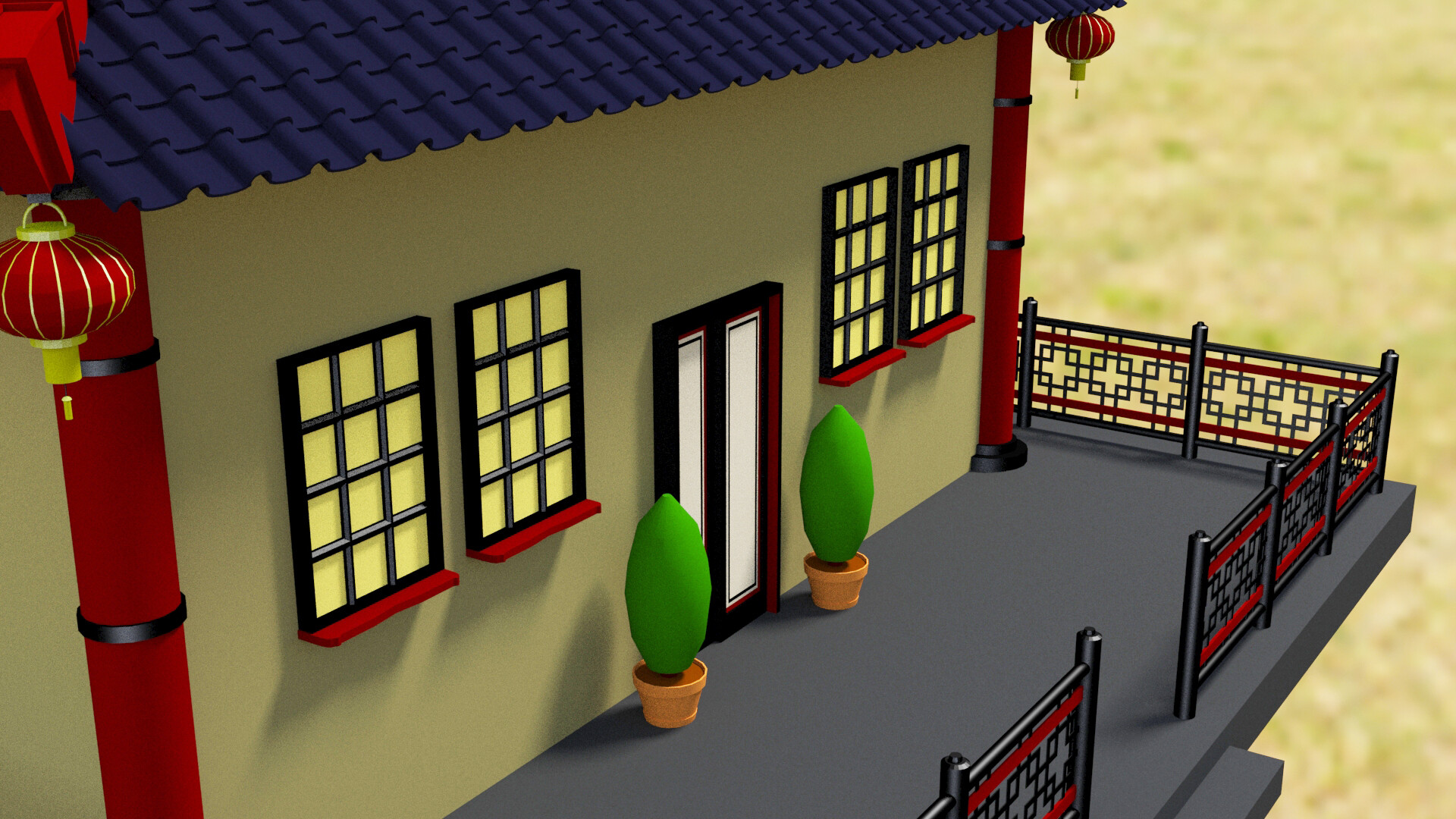 Polygon Game Assets - Chinese low poly house
