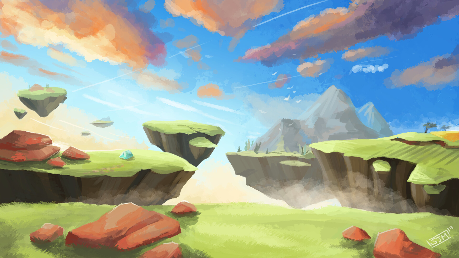 ArtStation - Sky Land Sketch