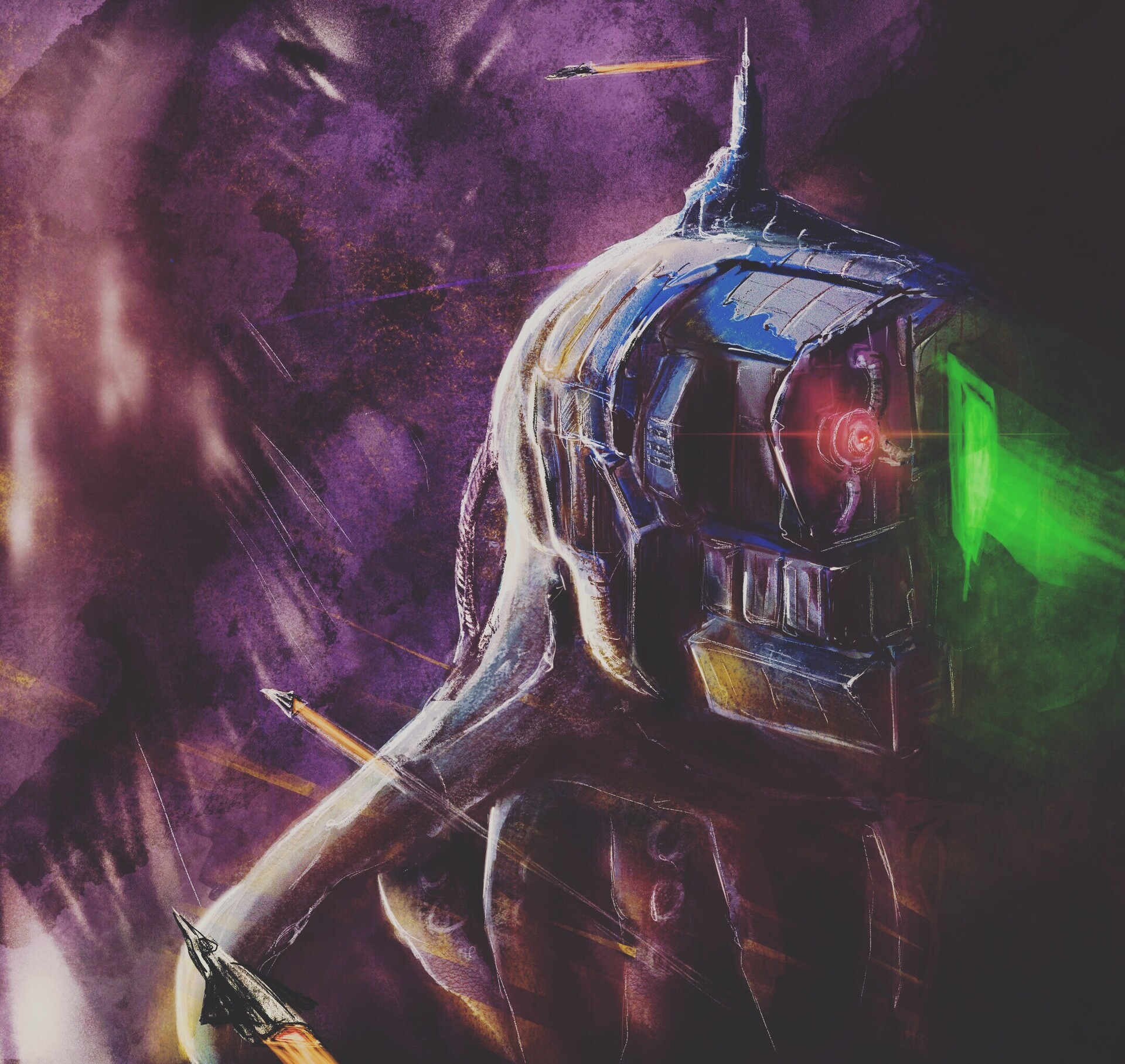 ArtStation - Big octopus robot traveling through space