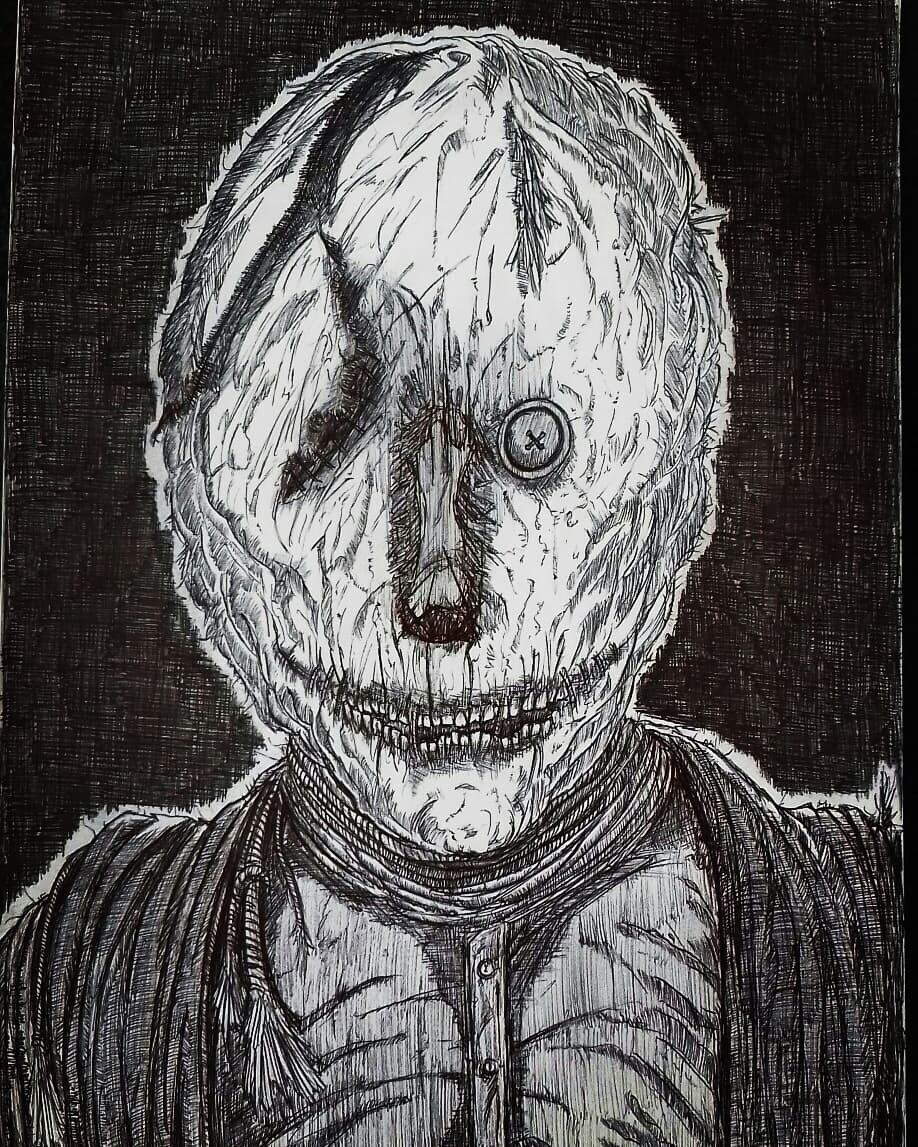 dark scarecrow drawing
