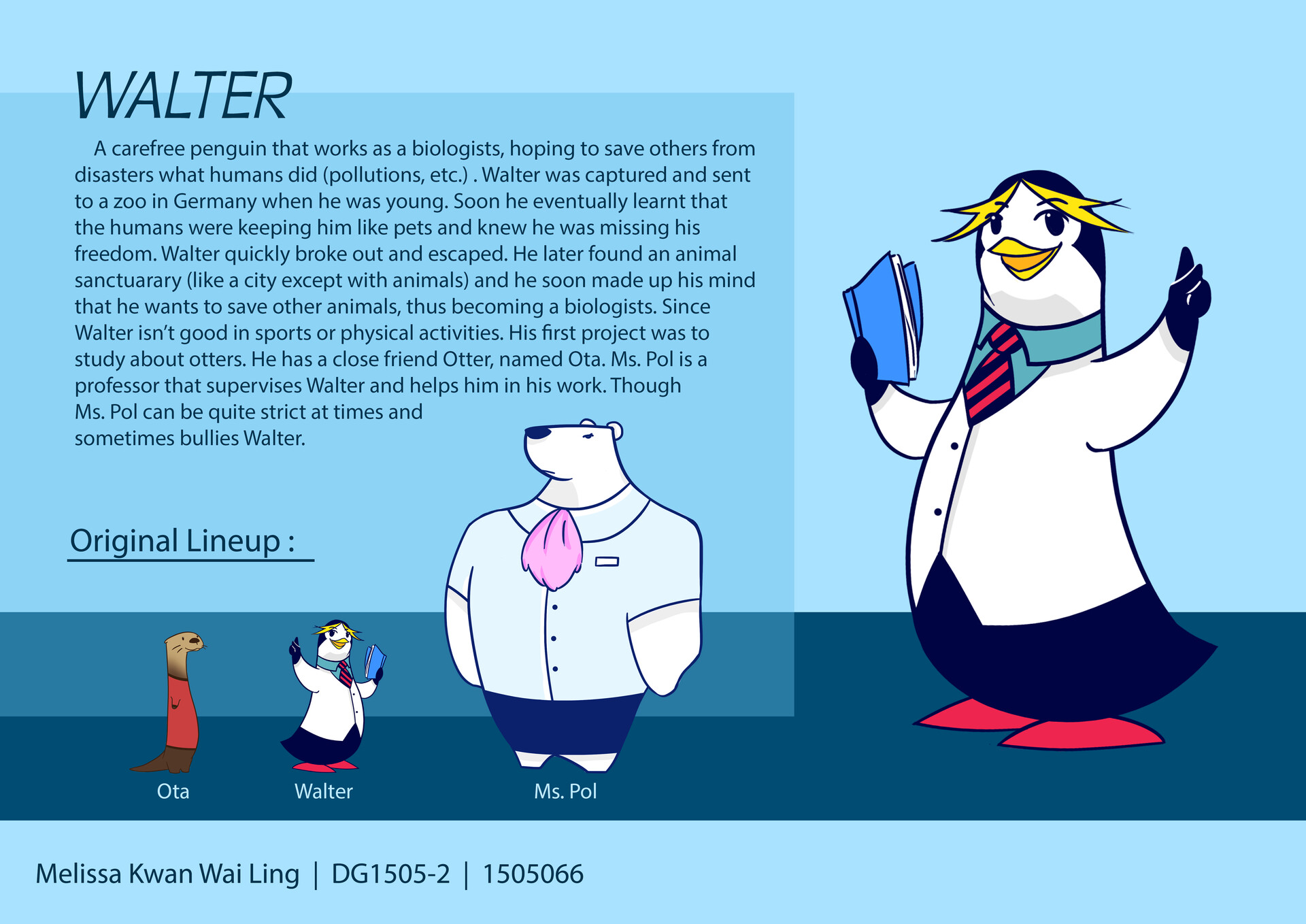 ArtStation - Walter; Cartoon Character Design: Penguin Biologist