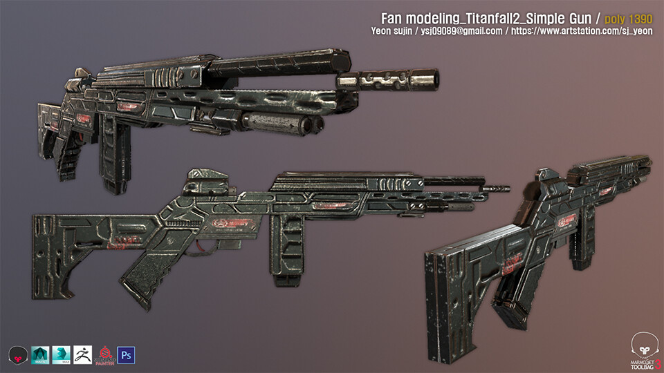 ArtStation - Jester's props(Gun, grenade)