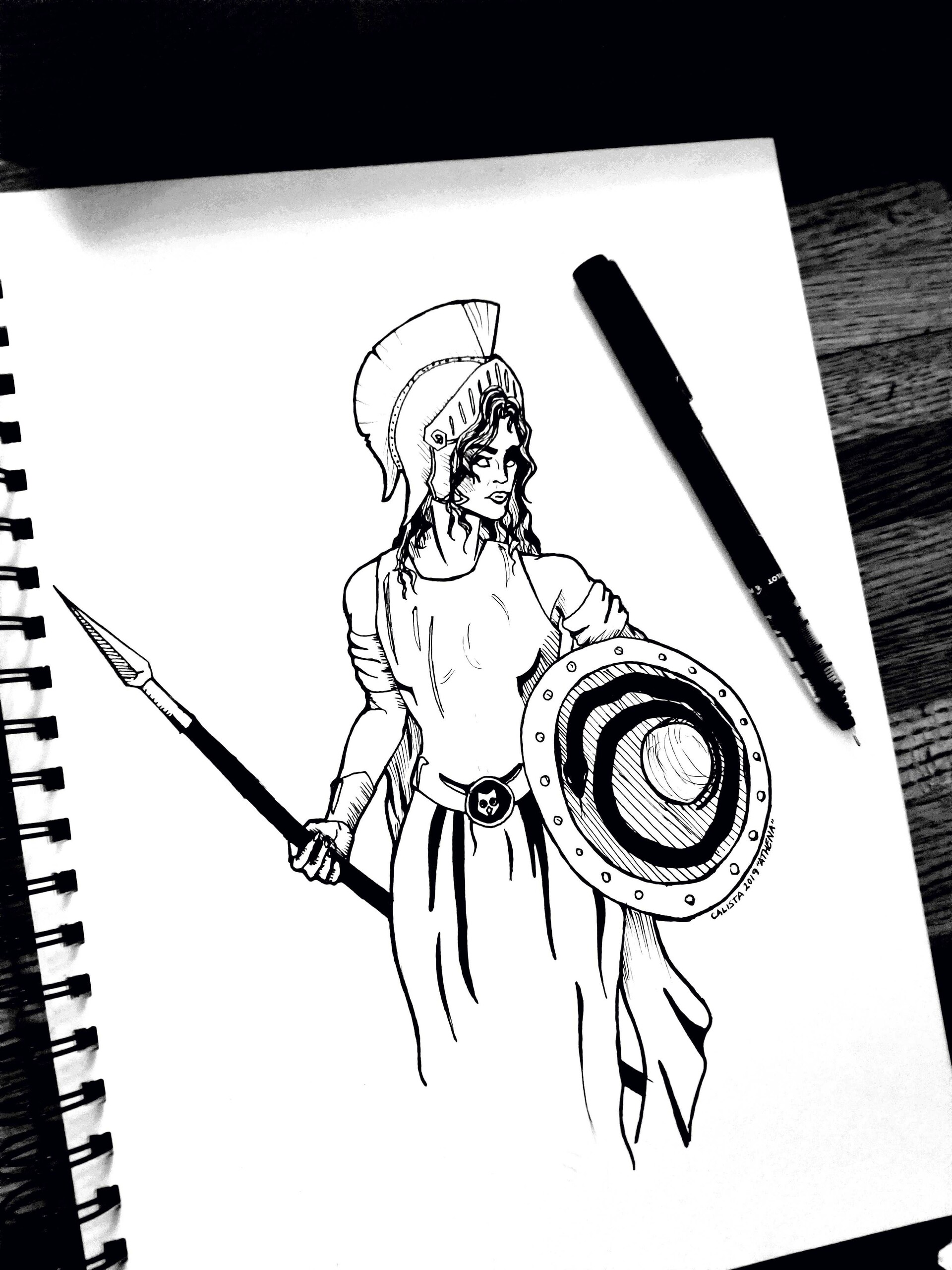 athena drawing simple