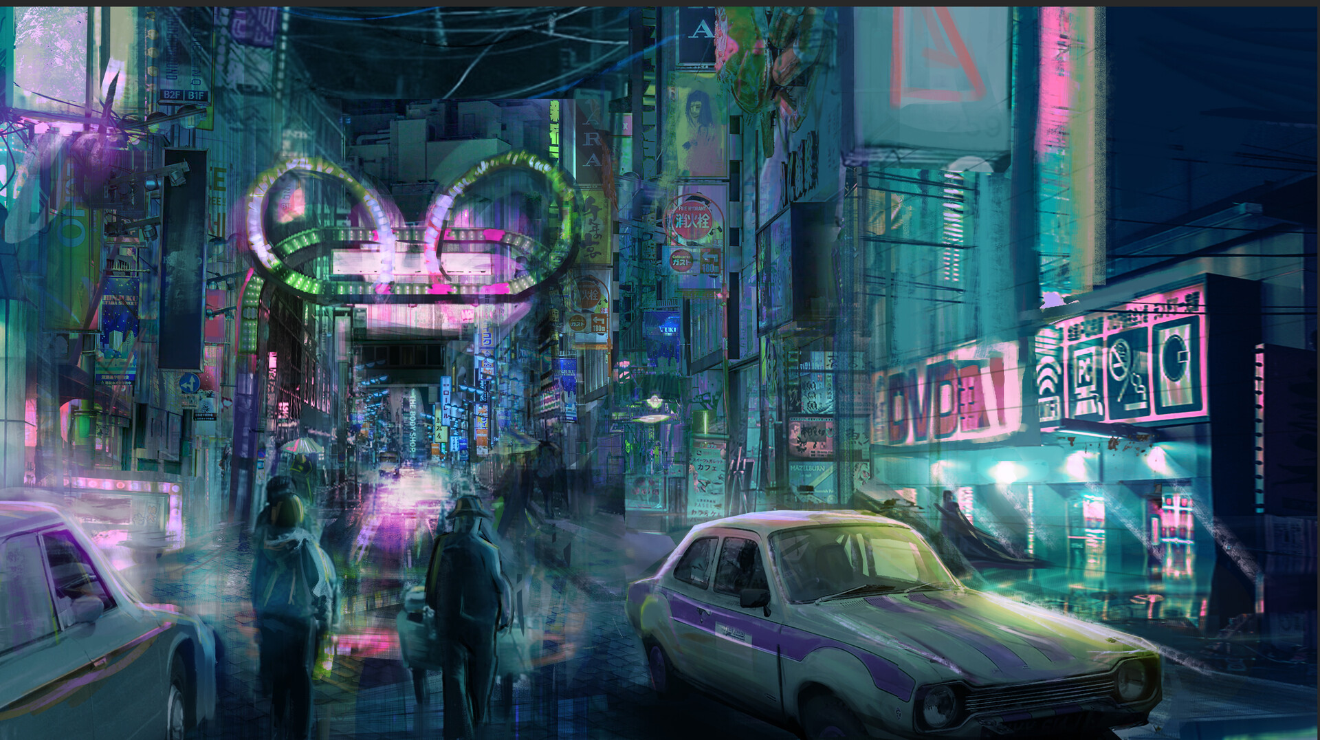 ArtStation - Cyber punk mood painting