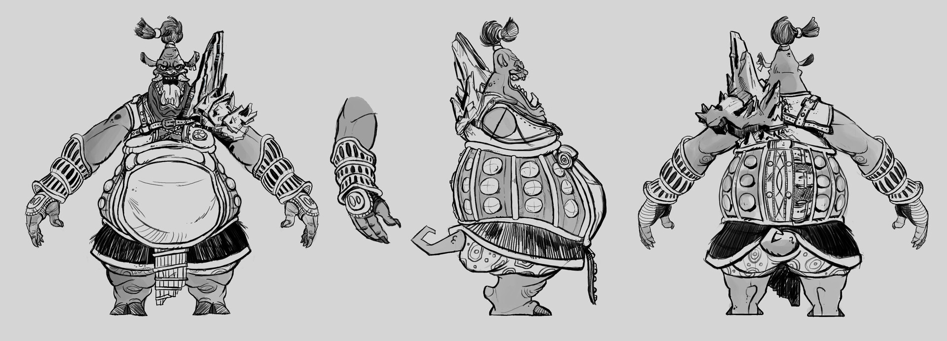 ArtStation - Hososhi- Big Enemy Design- Kogarashi Videogame Project- 2018