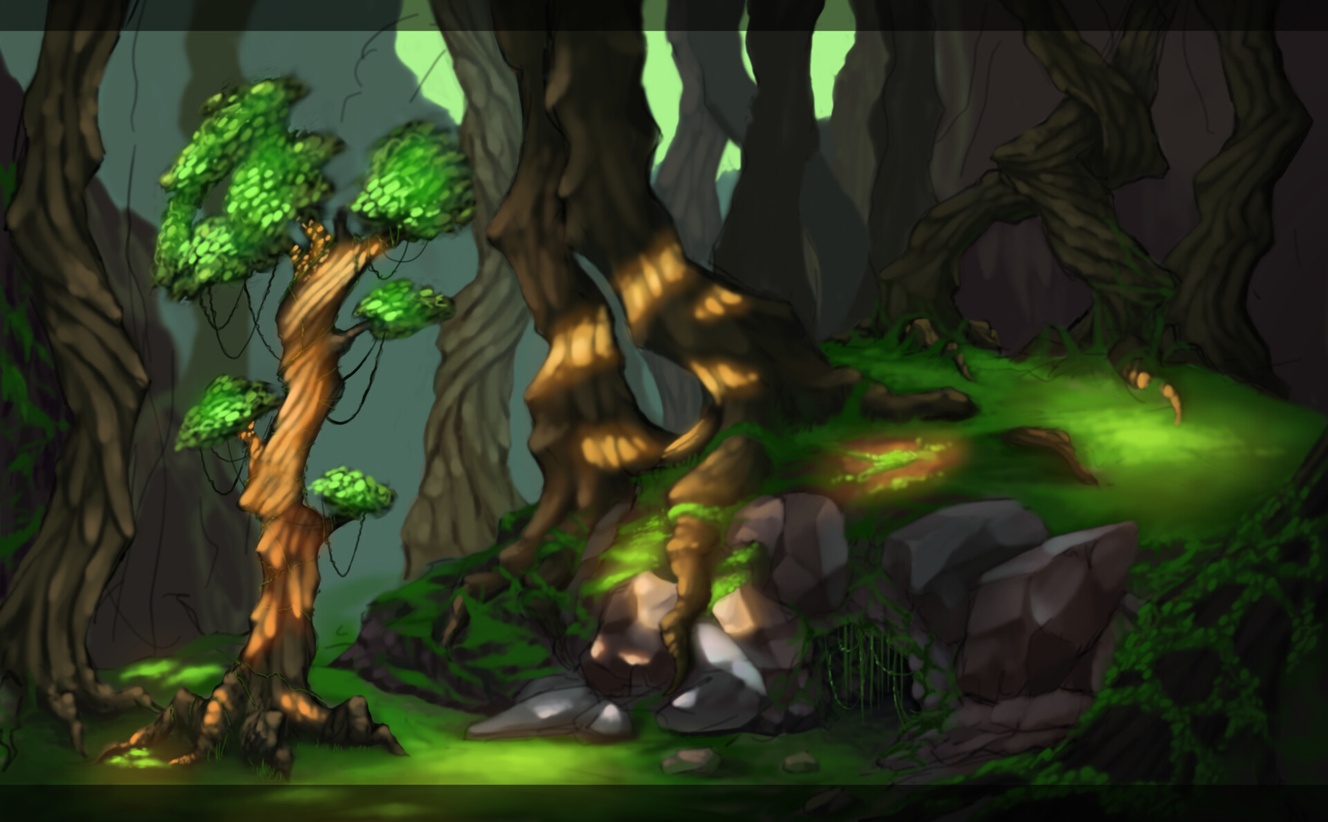 Brandon Toal - Jungle Scene Concept Progress Pic