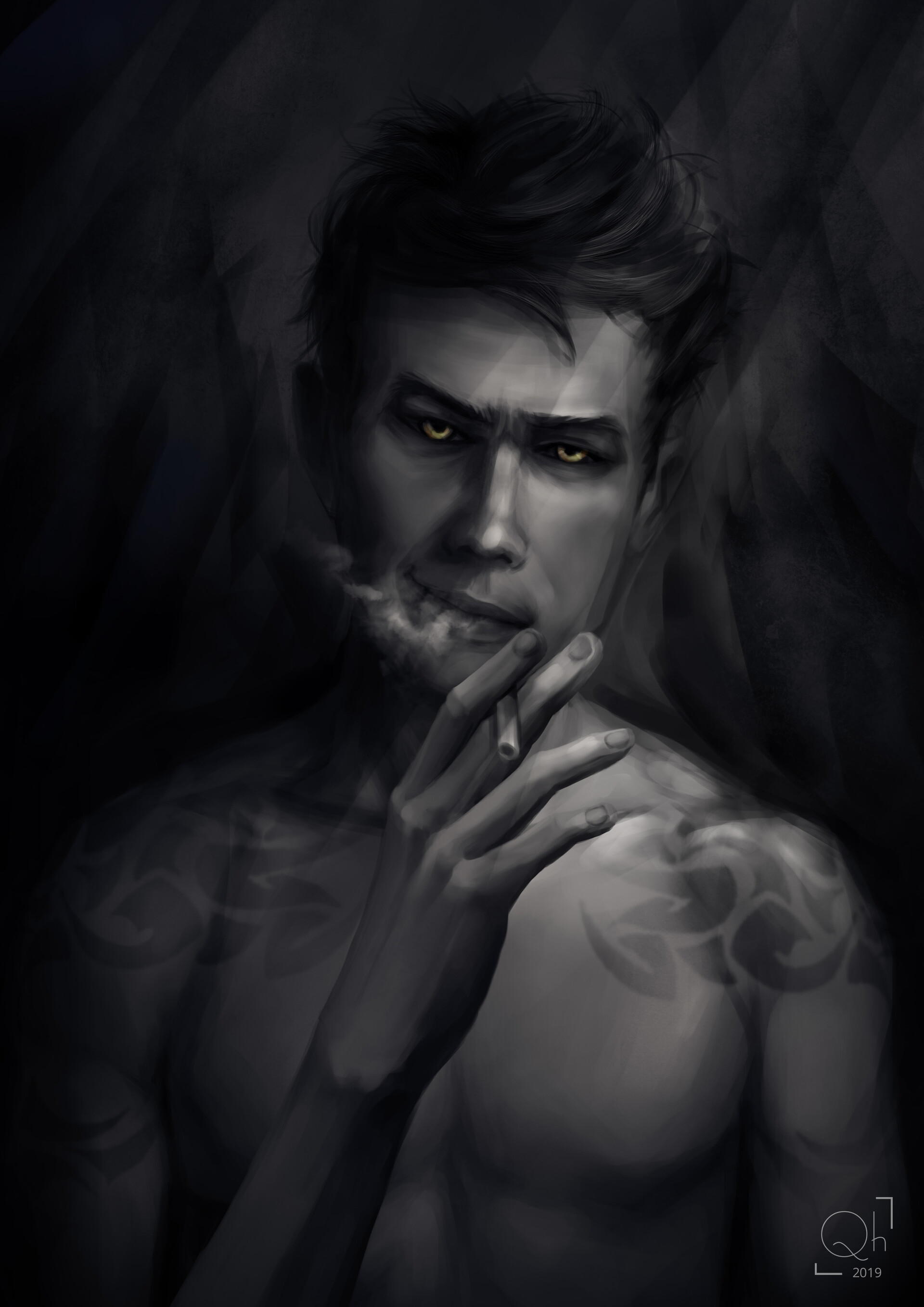 ArtStation - Smoking Portrait