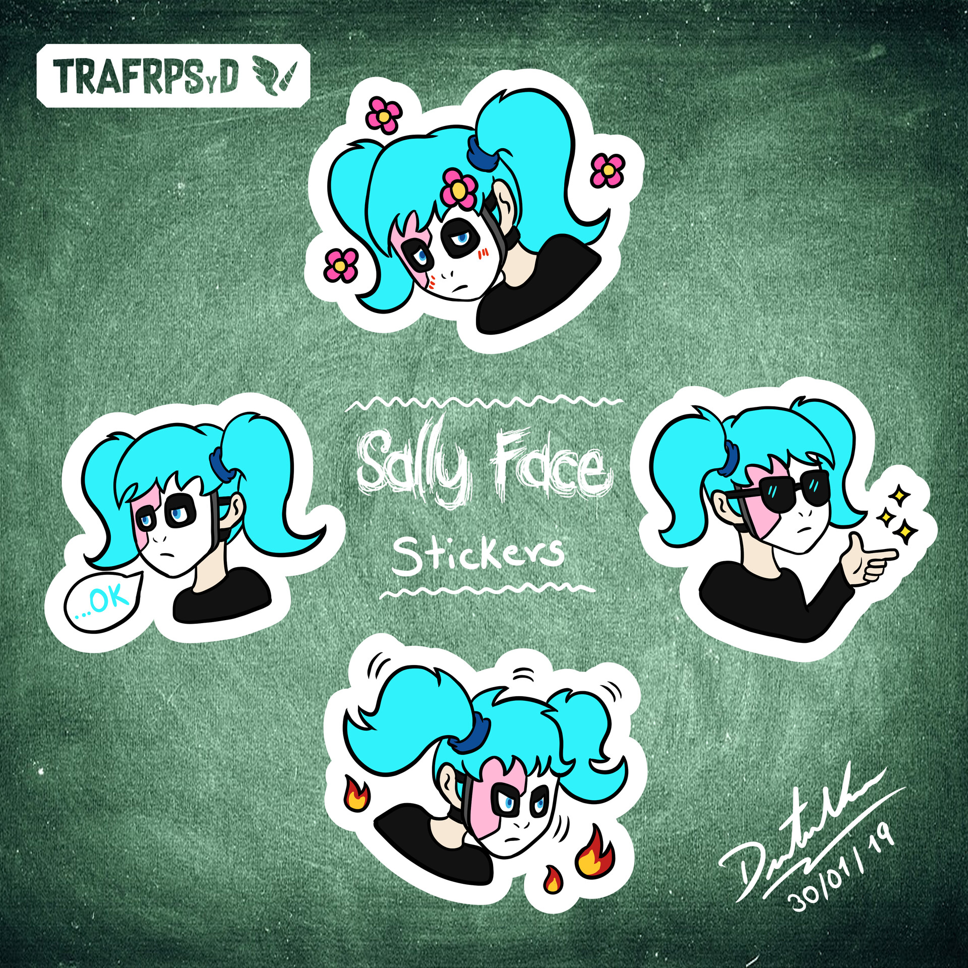 ArtStation - SALLY FACE - Stickers | SPEEDART