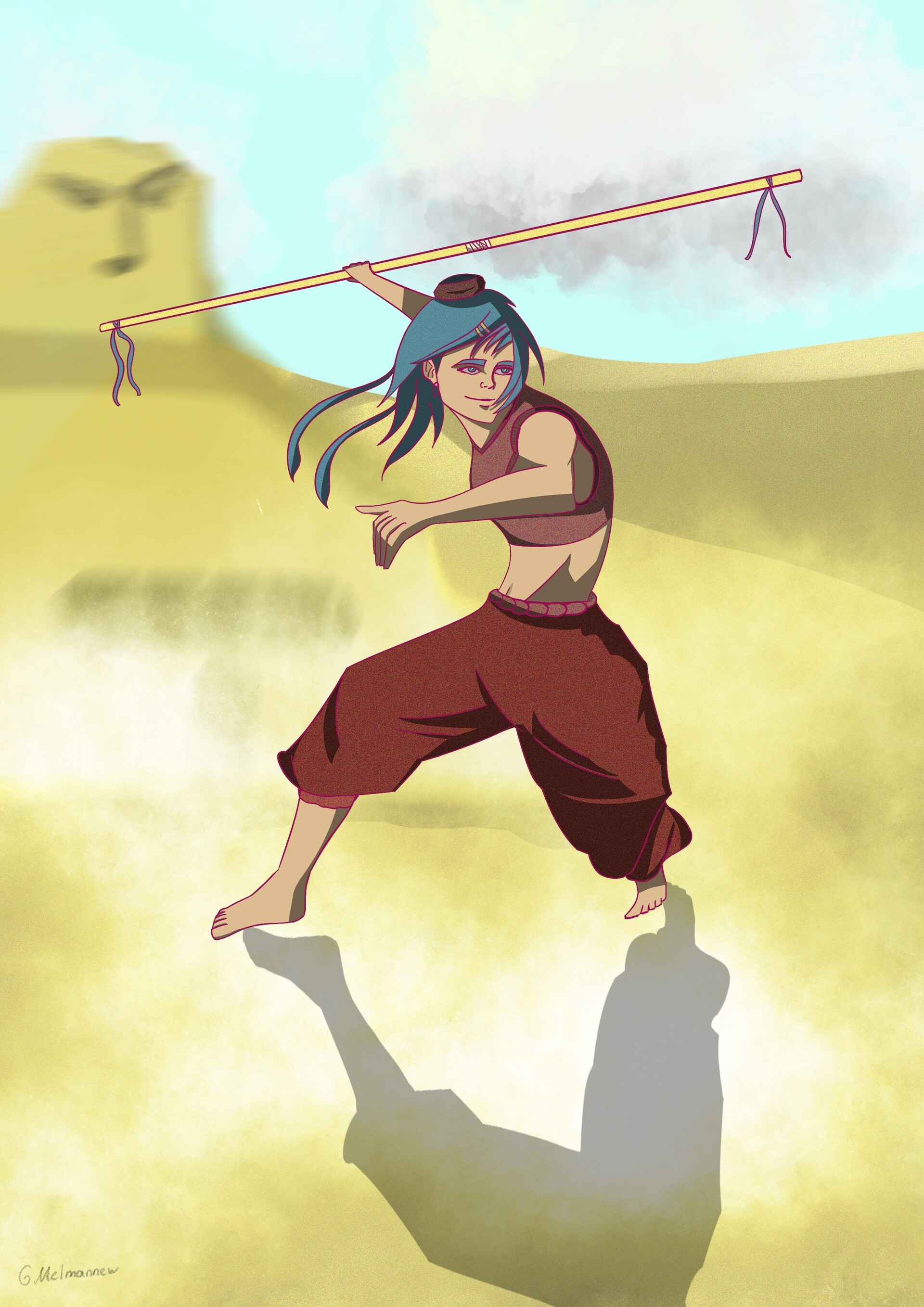 ArtStation - Melee stick battle scene