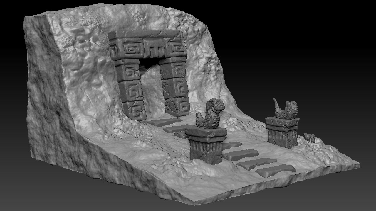 ArtStation - Cave Entrance Model for School