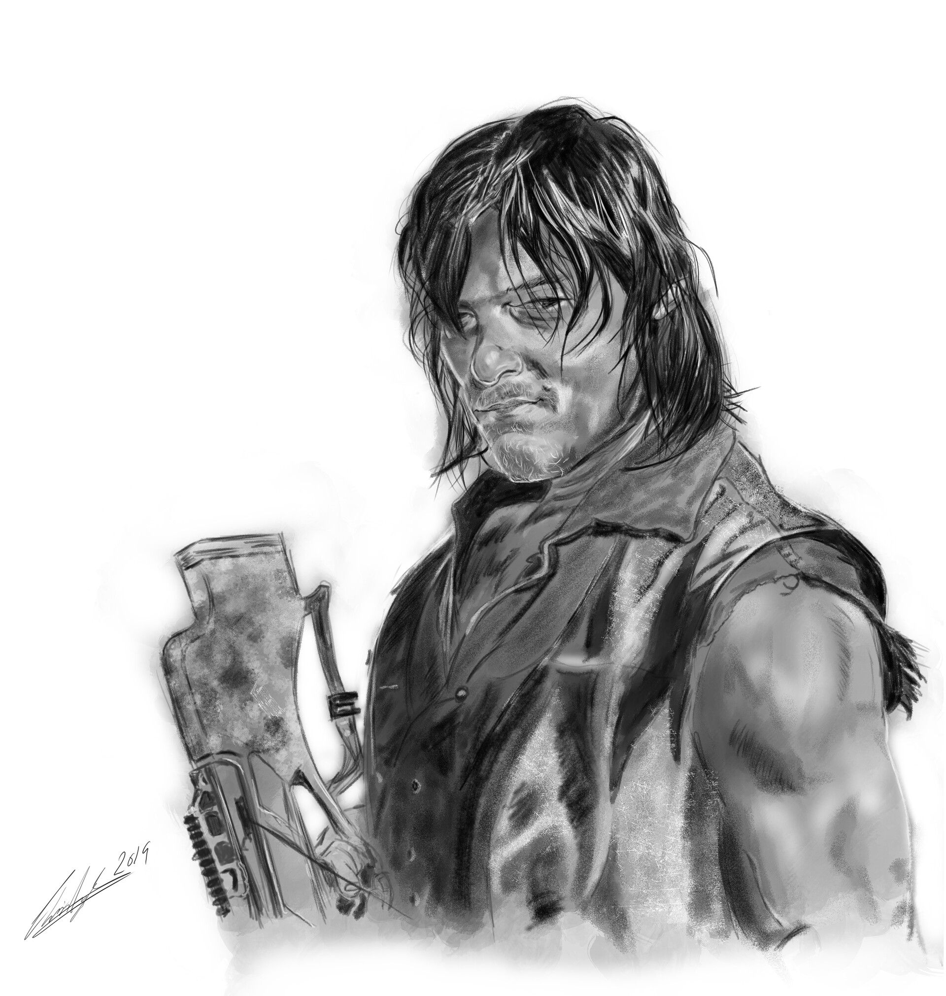 ArtStation - Daryl - The Walking Dead