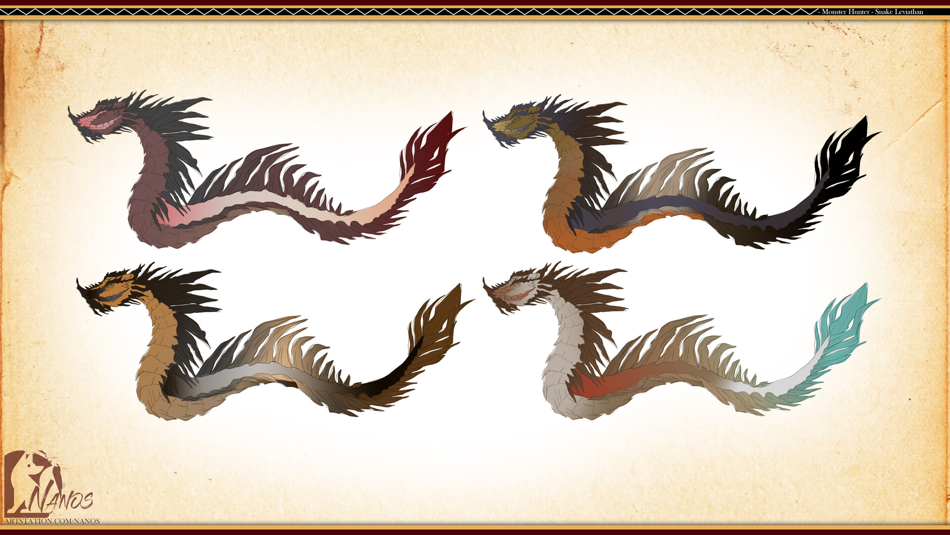 ArtStation - Monster Hunter - Fan Design Snake Leviathan - Colour ...
