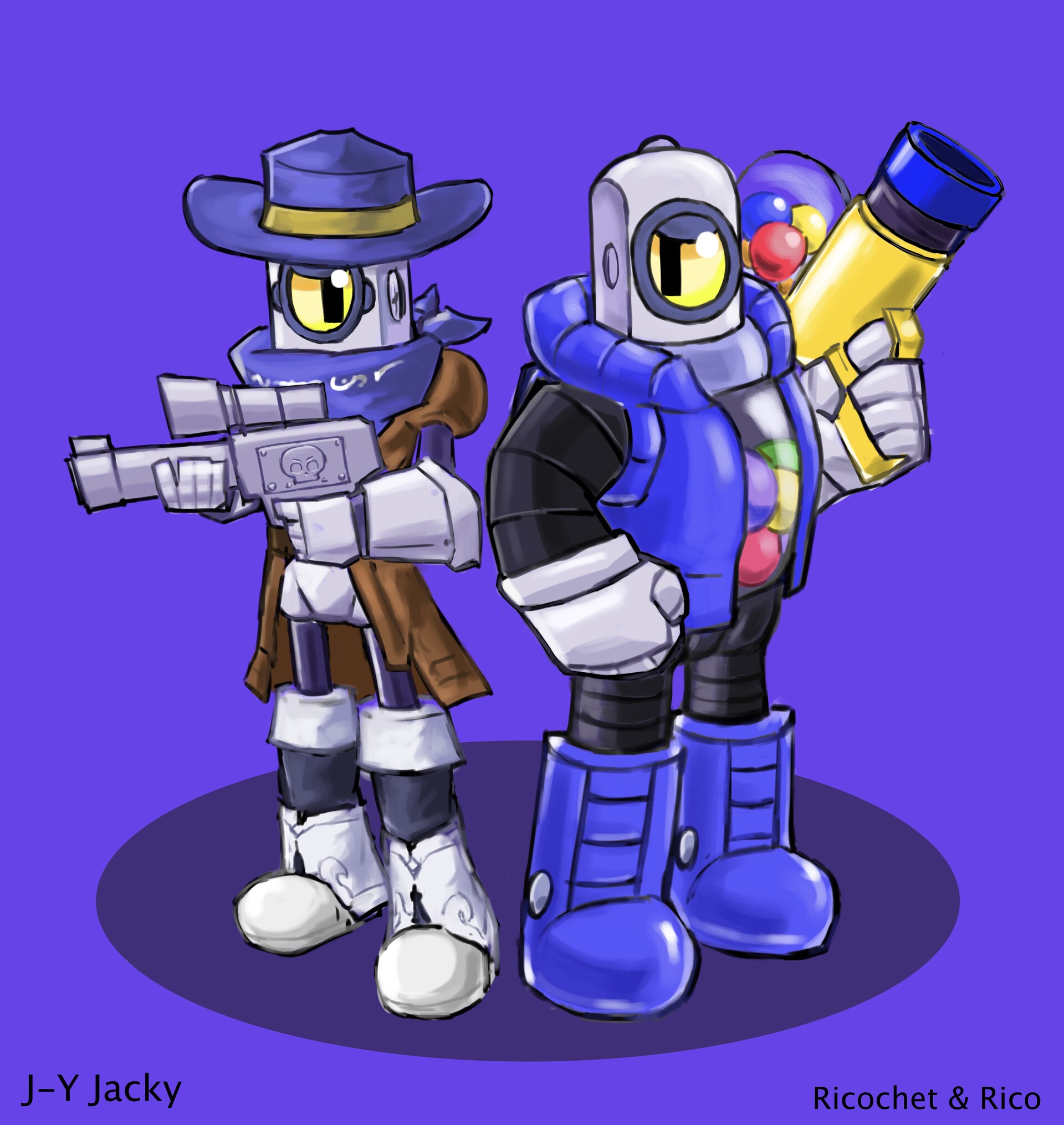 Jacky Yang Brawl Stars Fan Art Ricochet And Rico