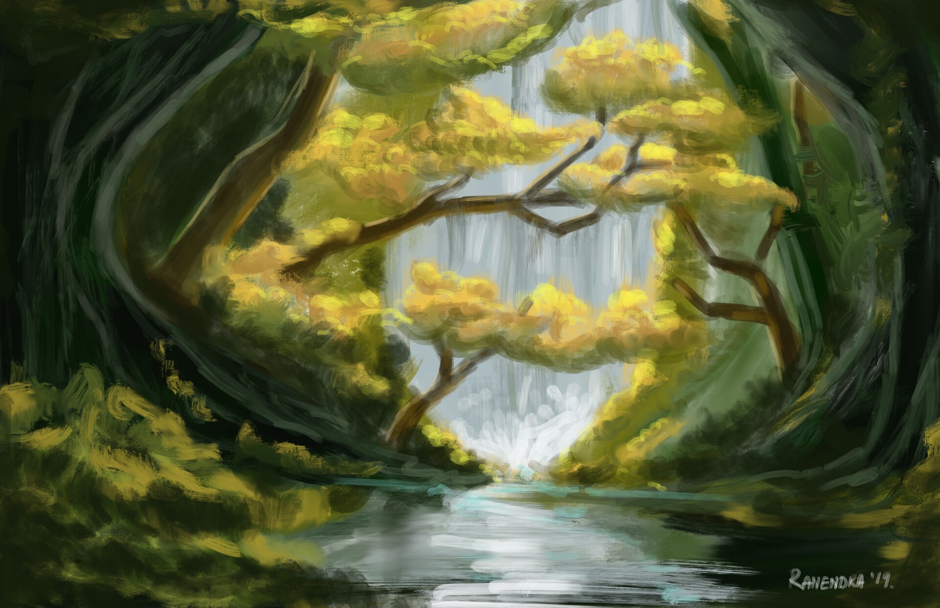 ArtStation - Forest, (Fast Painting practice )