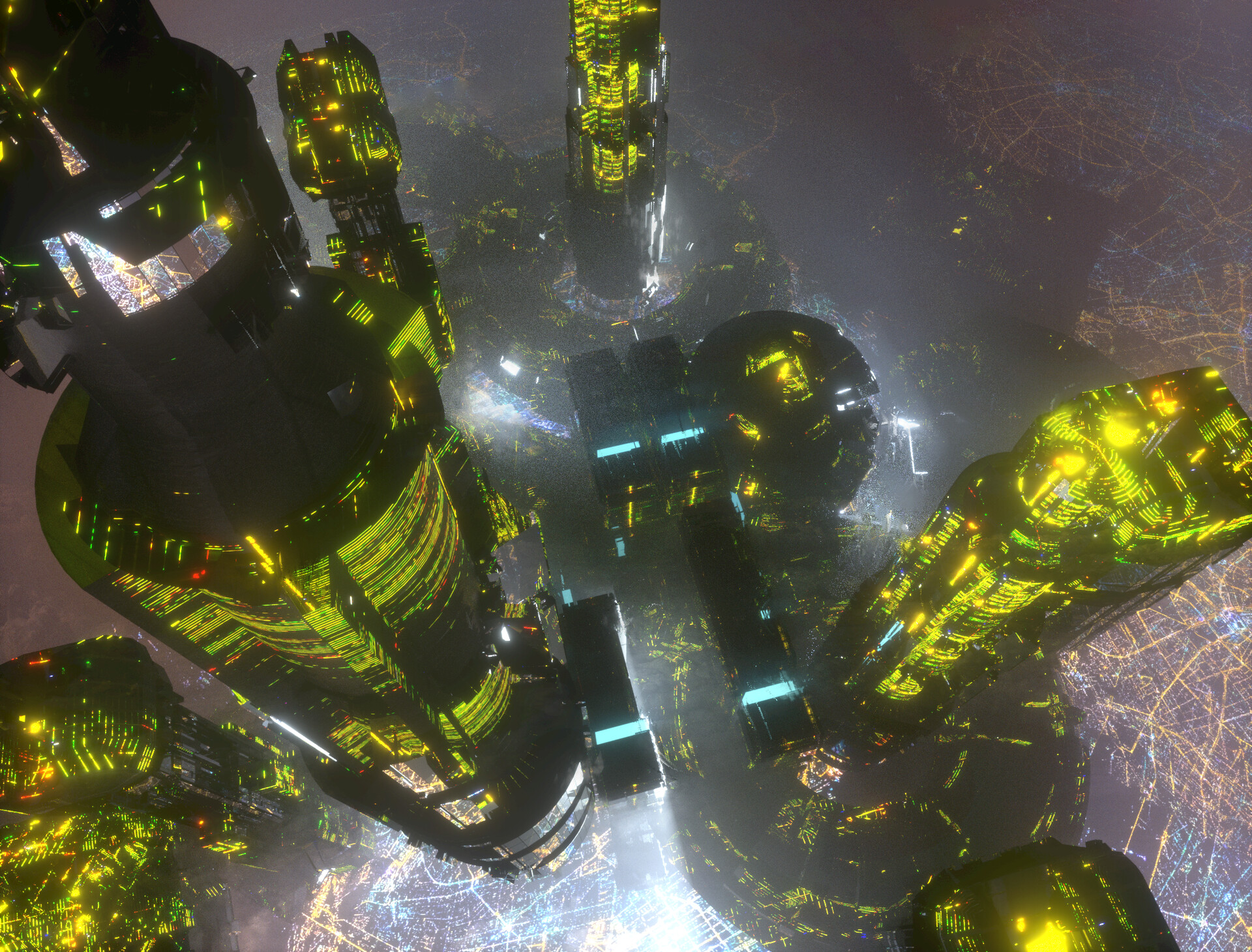 ArtStation - Sky gigacity concept art