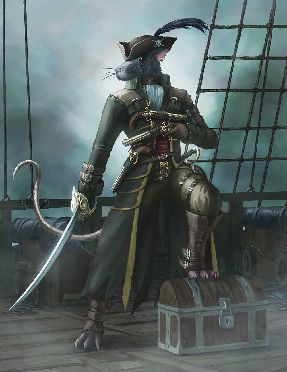 ArtStation - Commission - Ratman Pirate Captain