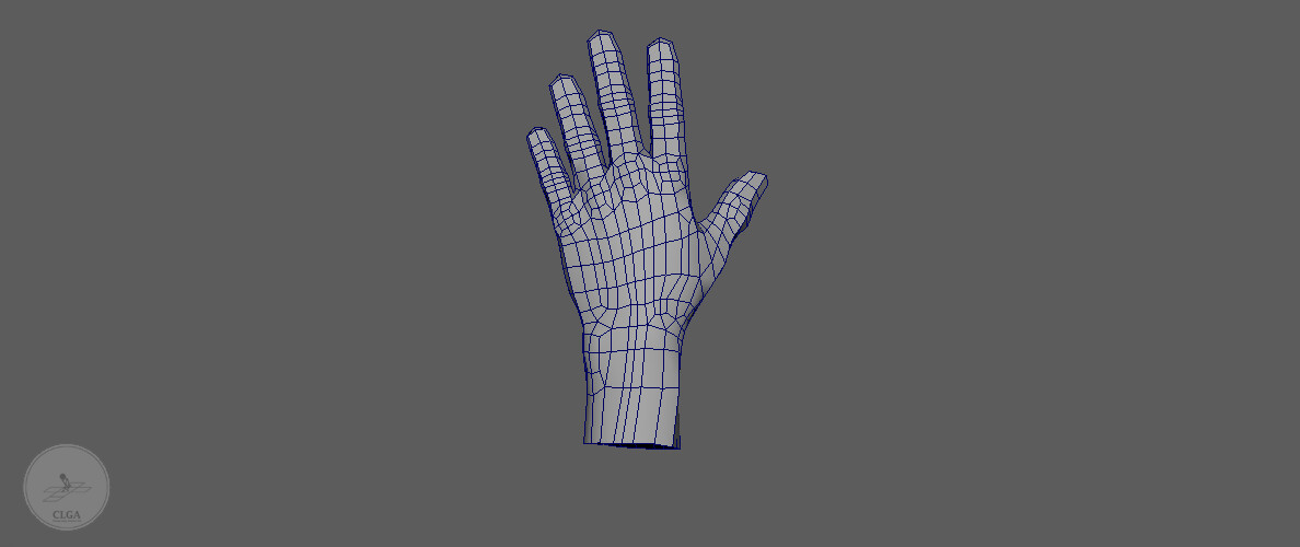 low poly hand maya