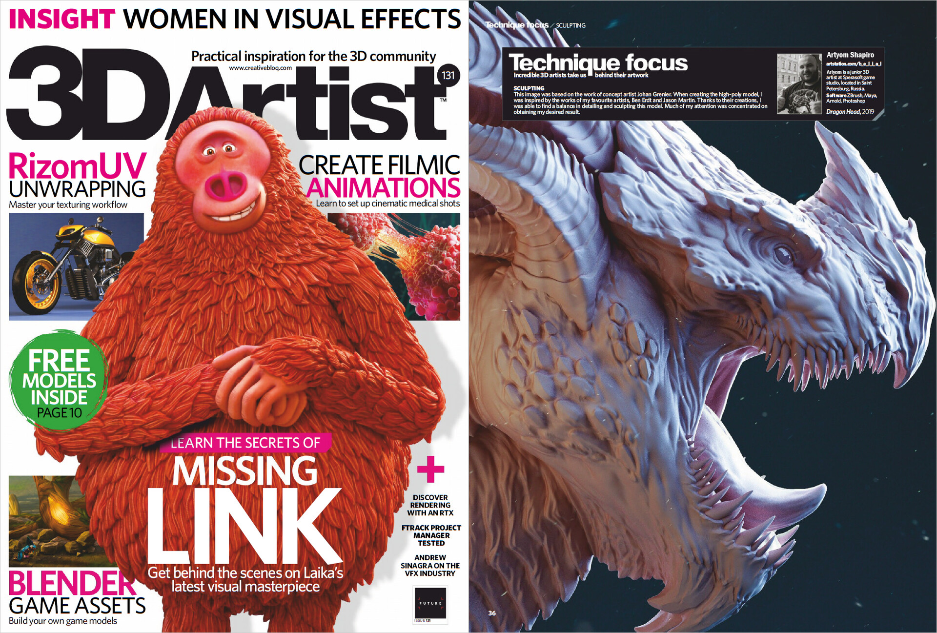 Artem Shapiro - 3D Artist Magazine - Issue 131 "Dragon Head"