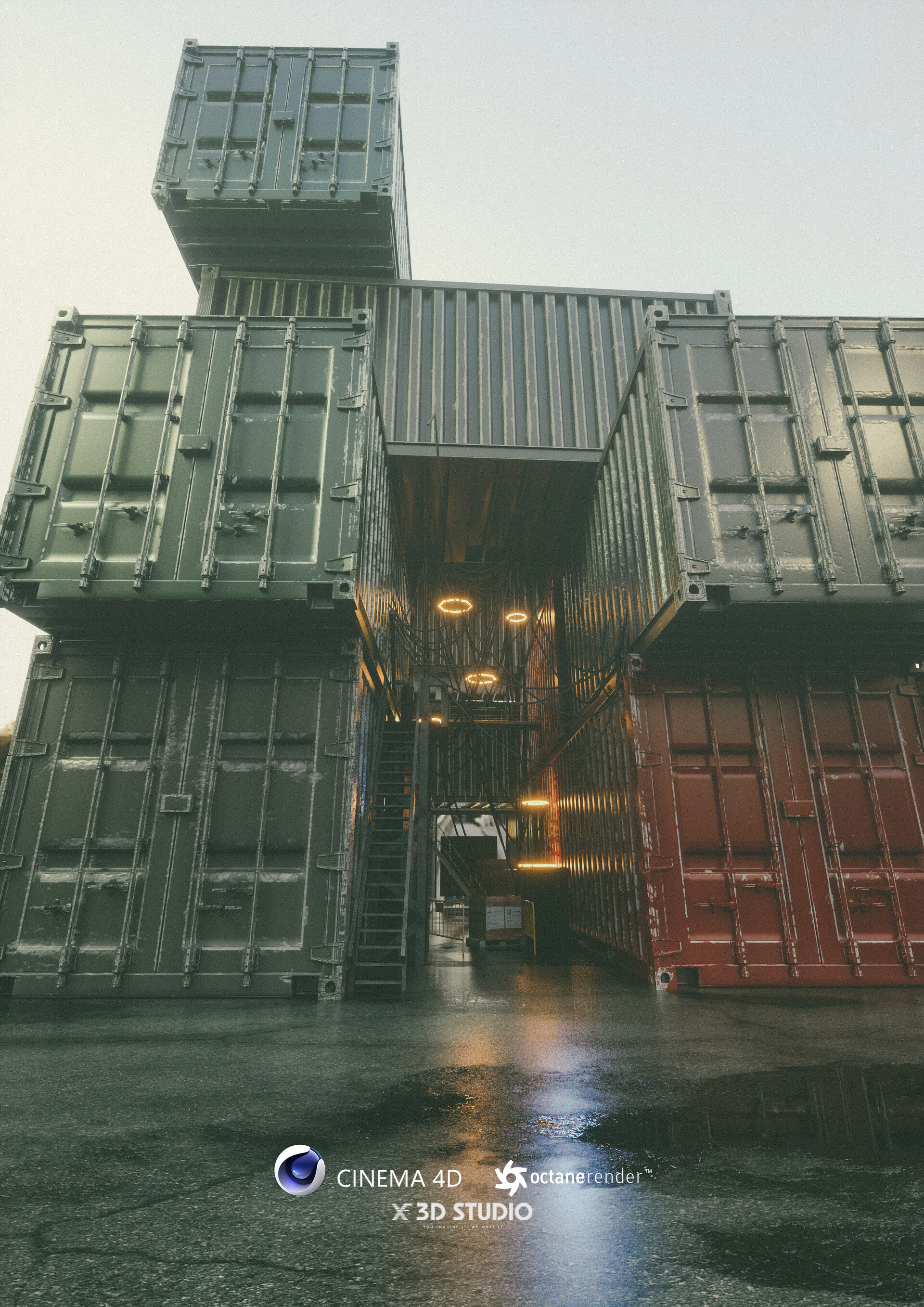 ArtStation - container yard