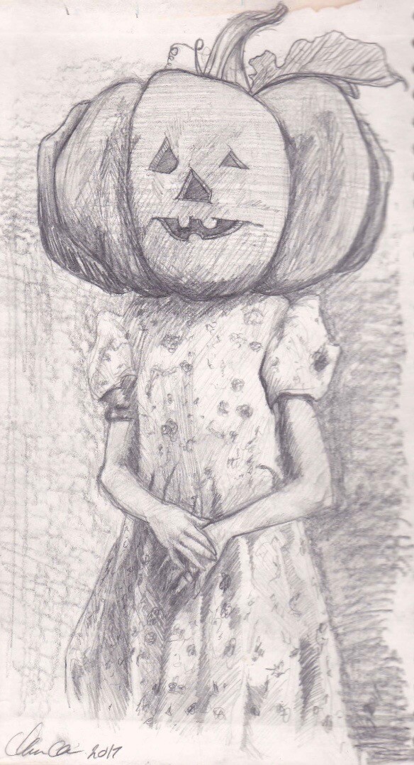 how to draw a pumpkin head