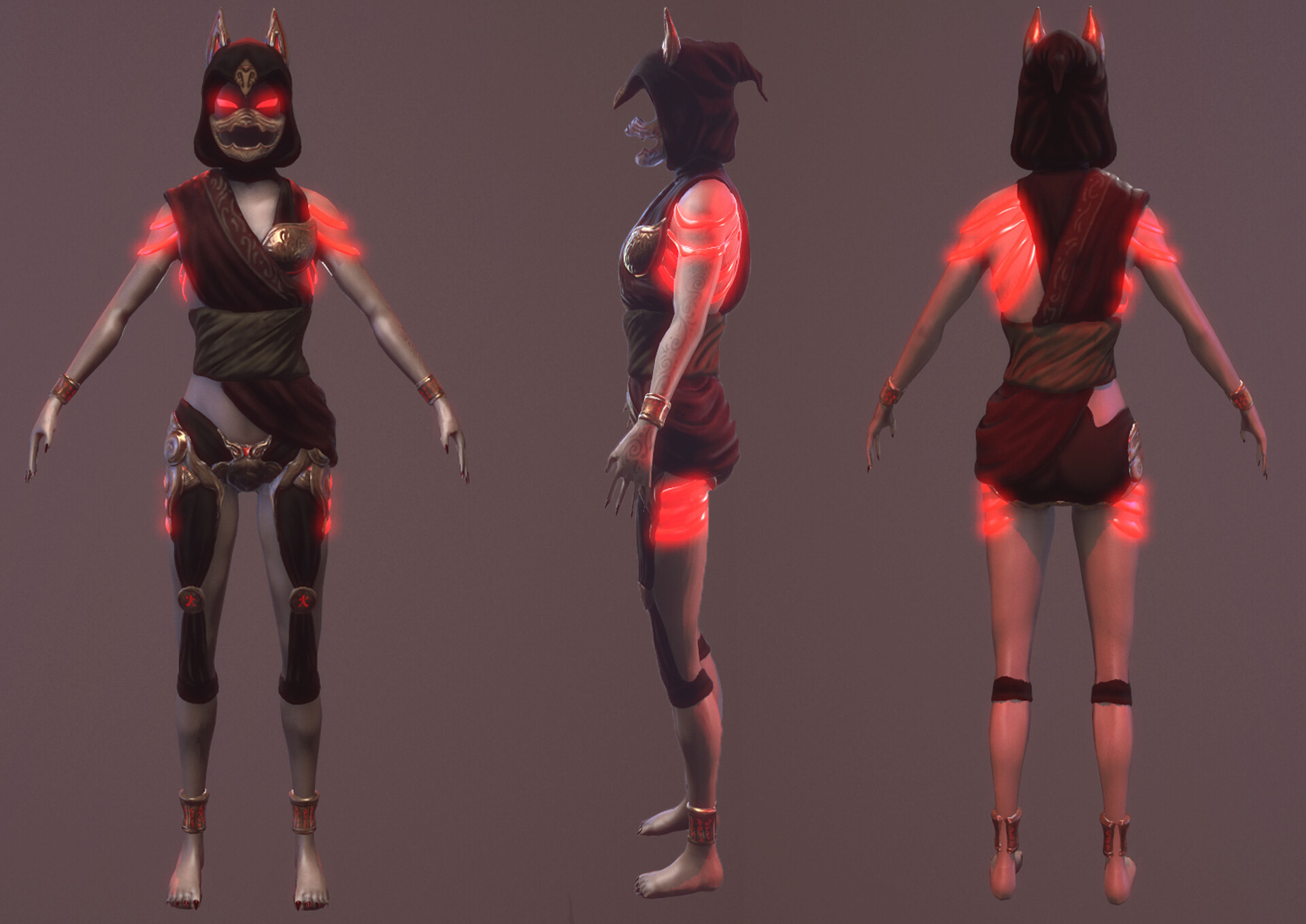 ArtStation - Kitsune Assassin- Character Concepts and Finished 3D Model