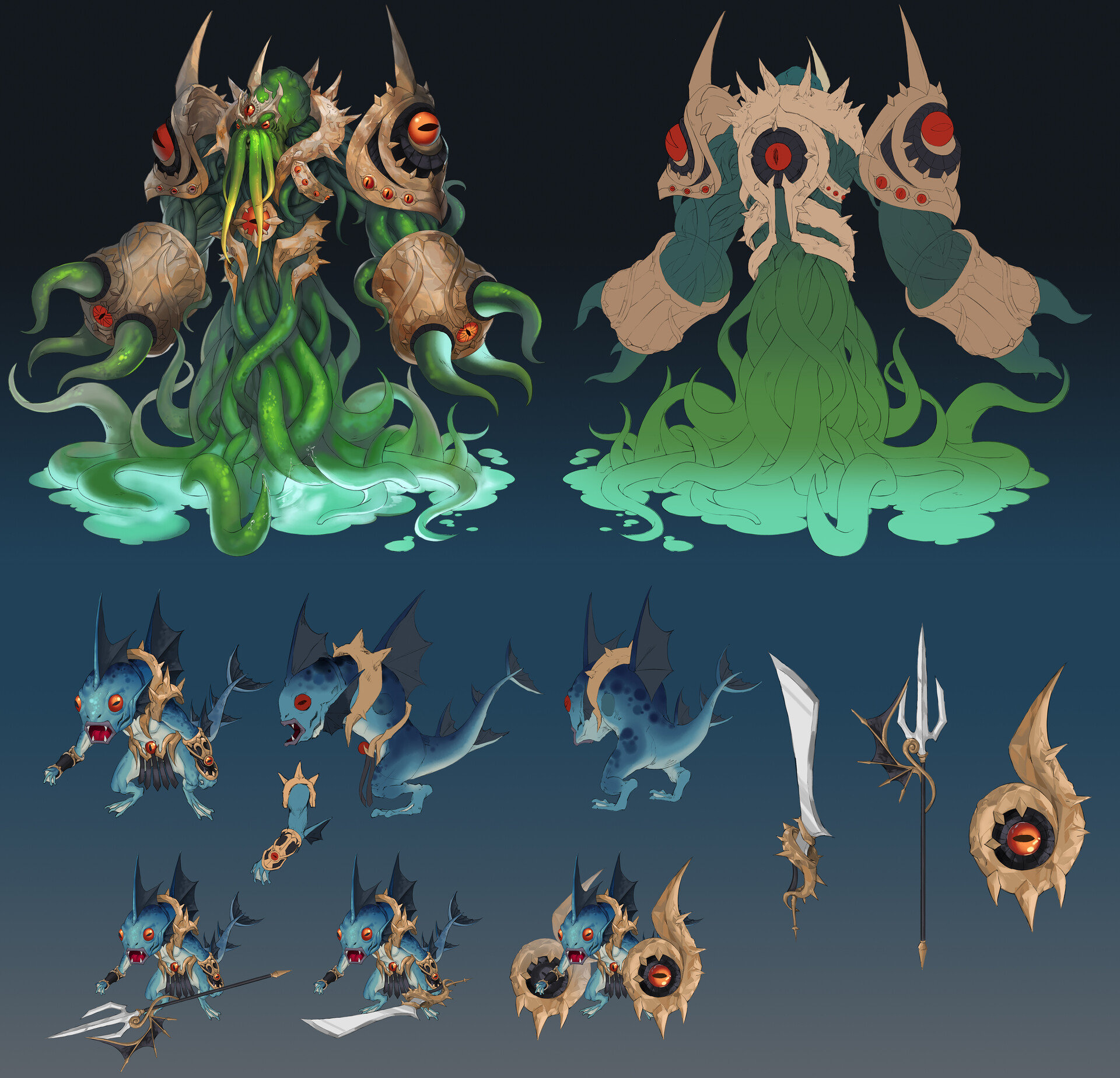 ArtStation - 심해 몬스터 [ Abyss Monsters ]