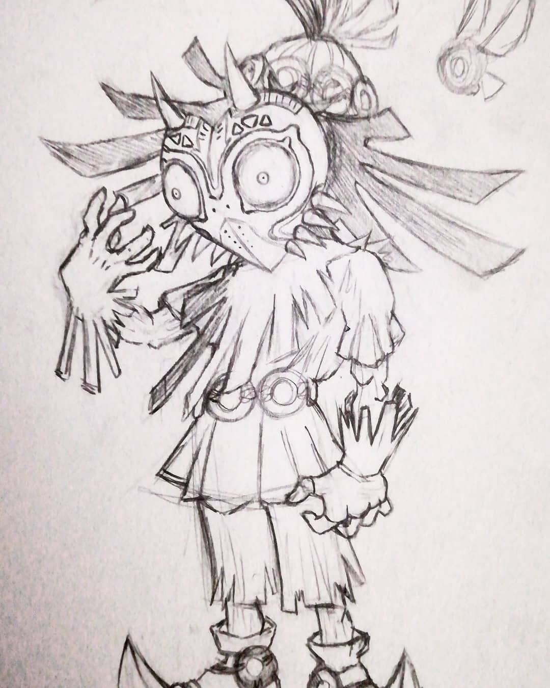 how to draw skull kid