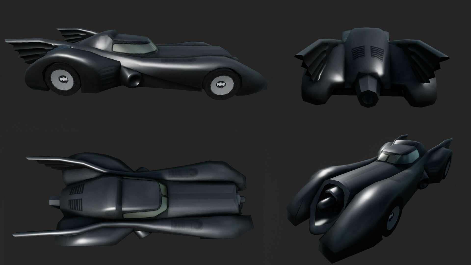 ArtStation - low poly - 1989 - Batmobile