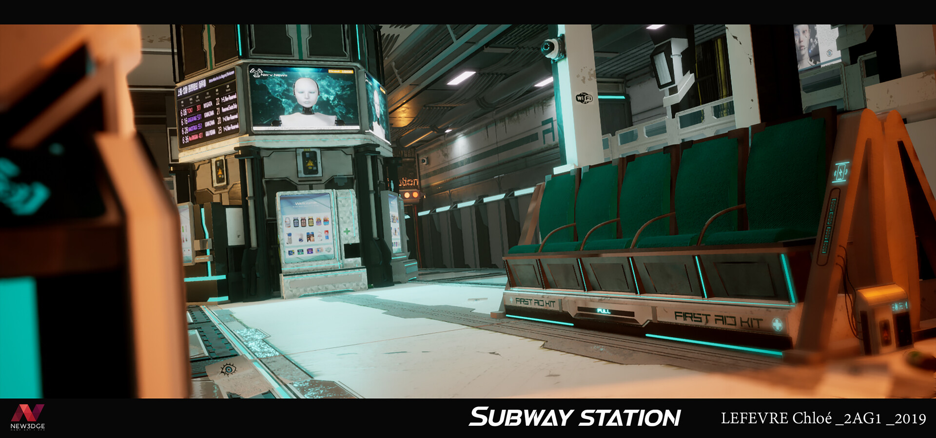 ArtStation - Sci fi Subway station 2019