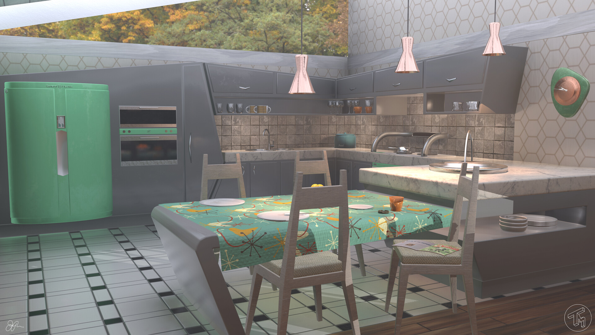 Retro Futuristic Kitchen