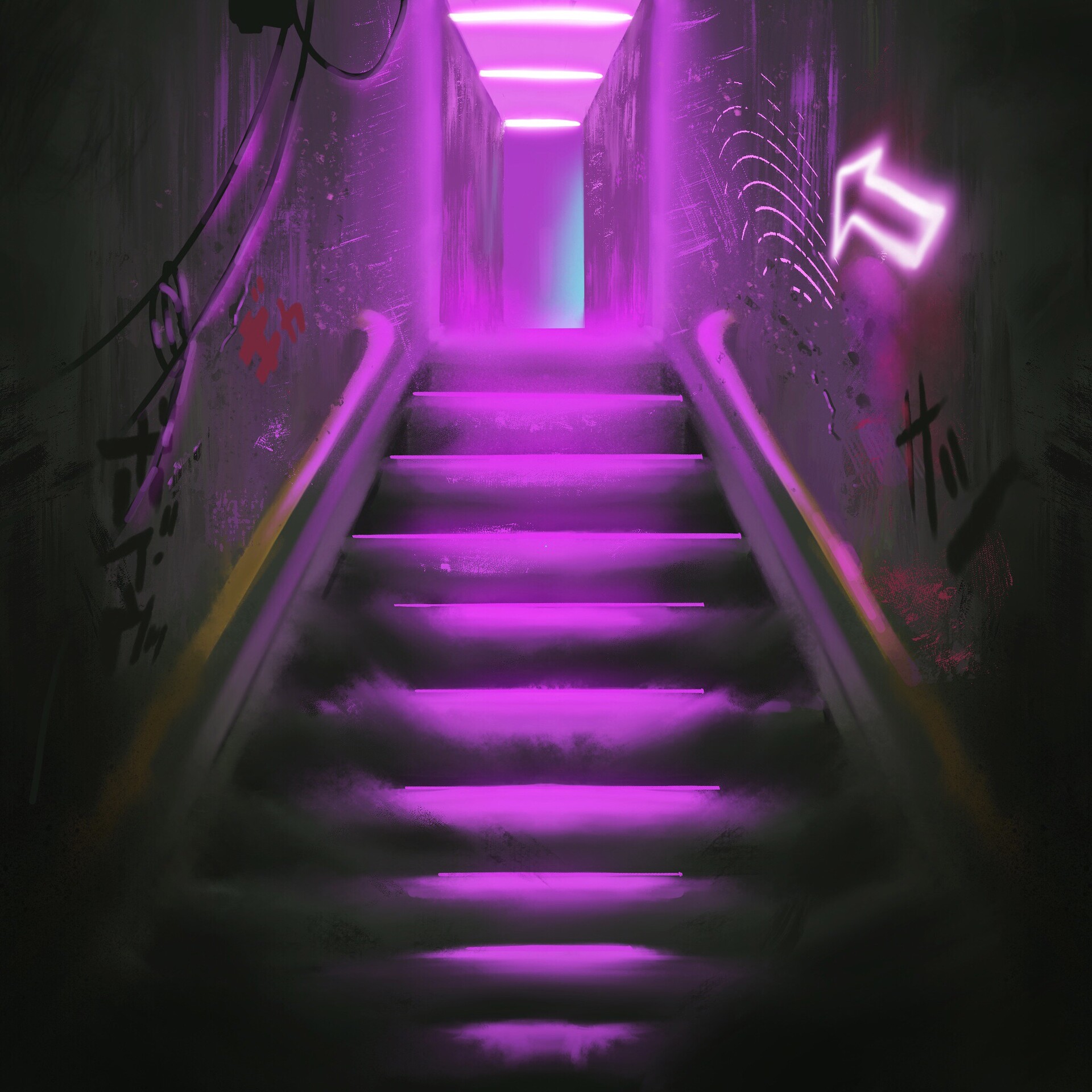 ArtStation - Cyberpunk Staircase