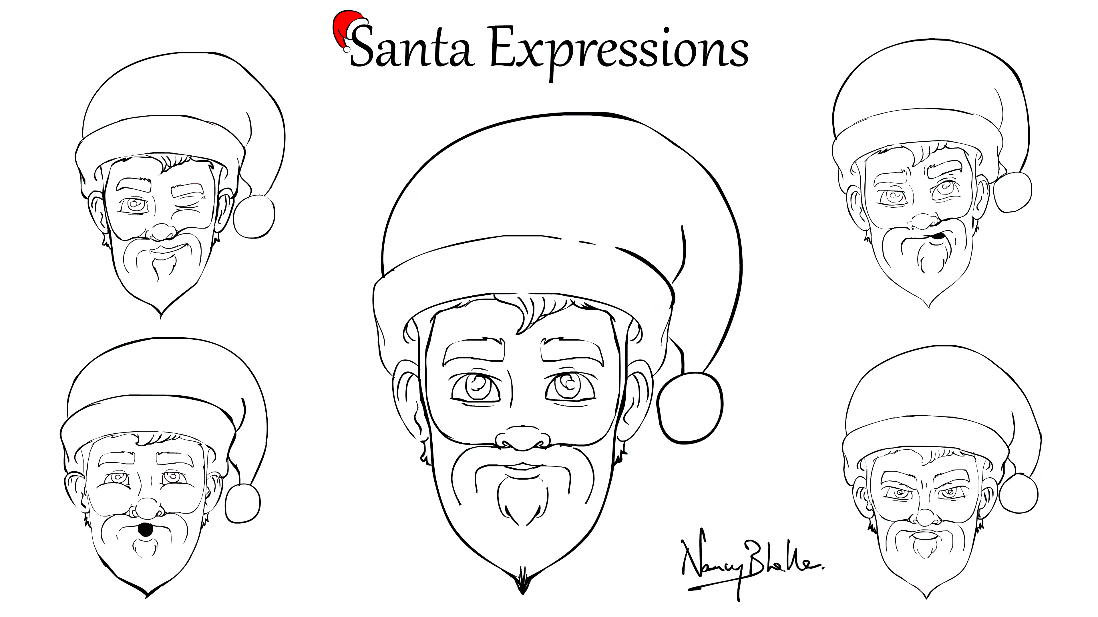 ArtStation - Santa facial expressions, nancy bhalla