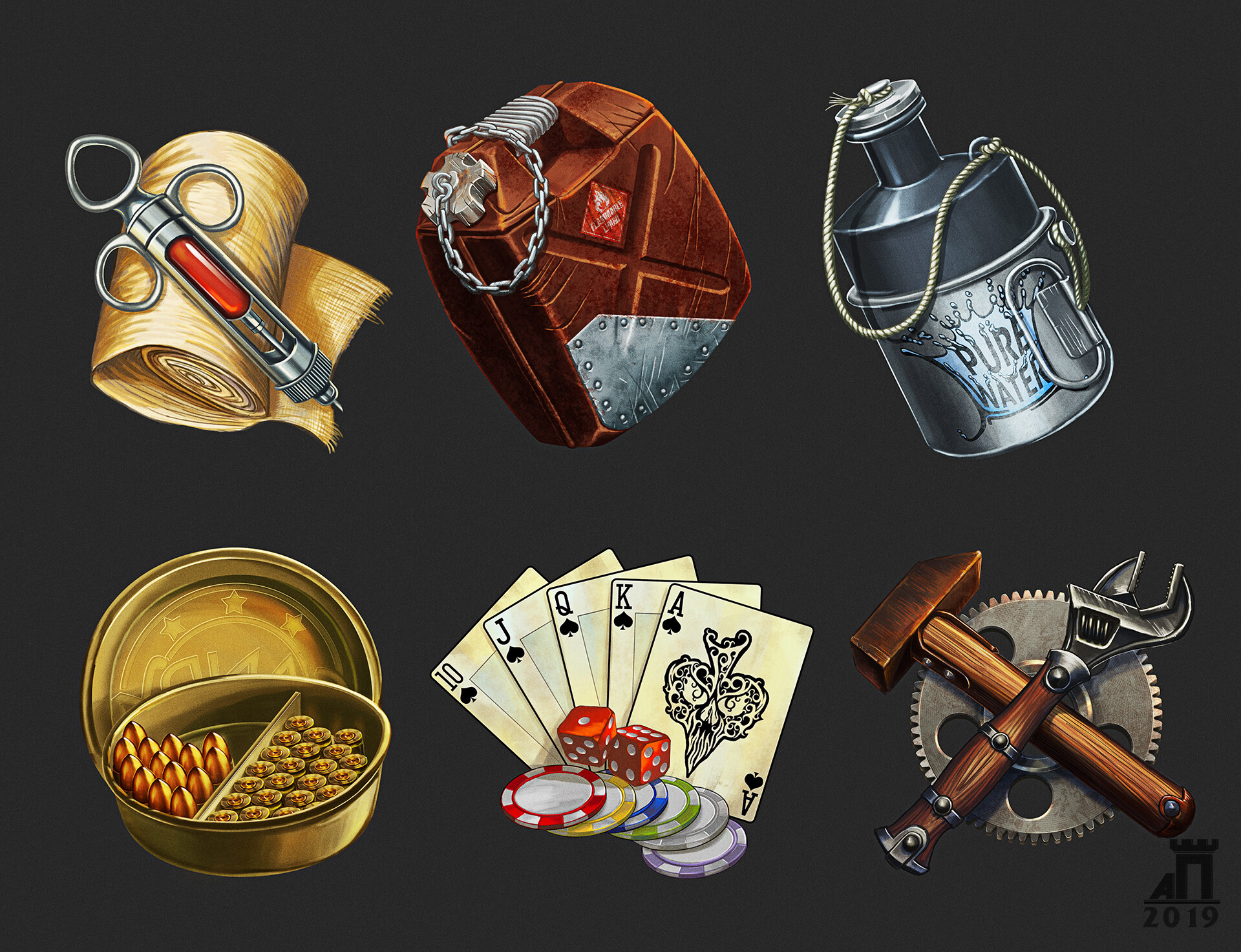 ArtStation - Icons for post apocalyptic board game (indy)