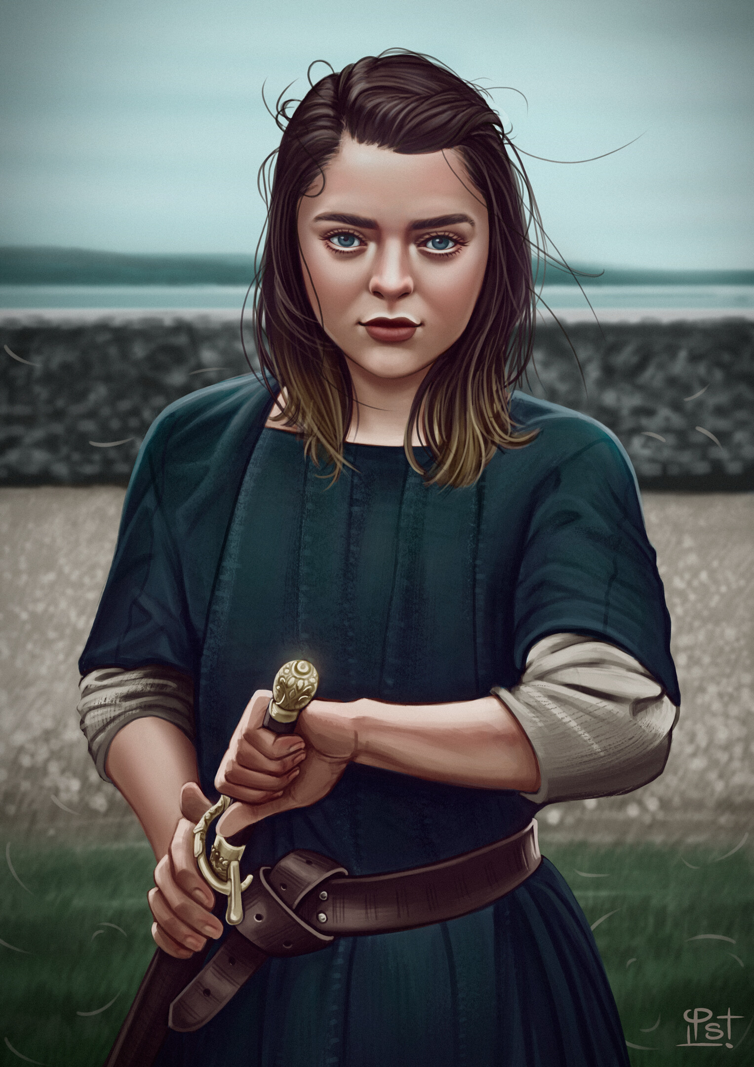 Paulo Silvente Game Of Thrones Fan Art Arya Stark