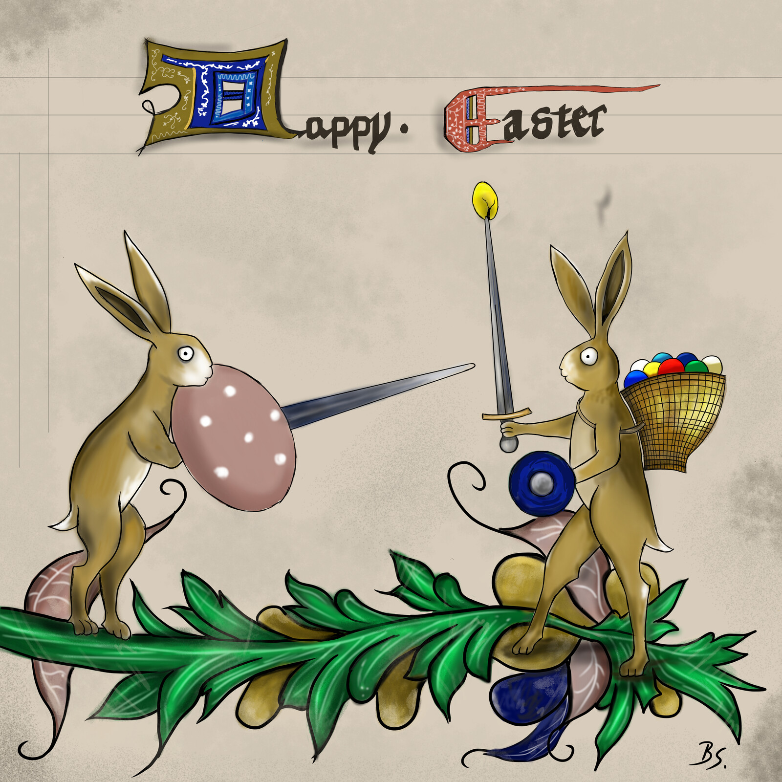 Bettina Miriam Sehner - Happy Easter Bunnies (Medieval style)