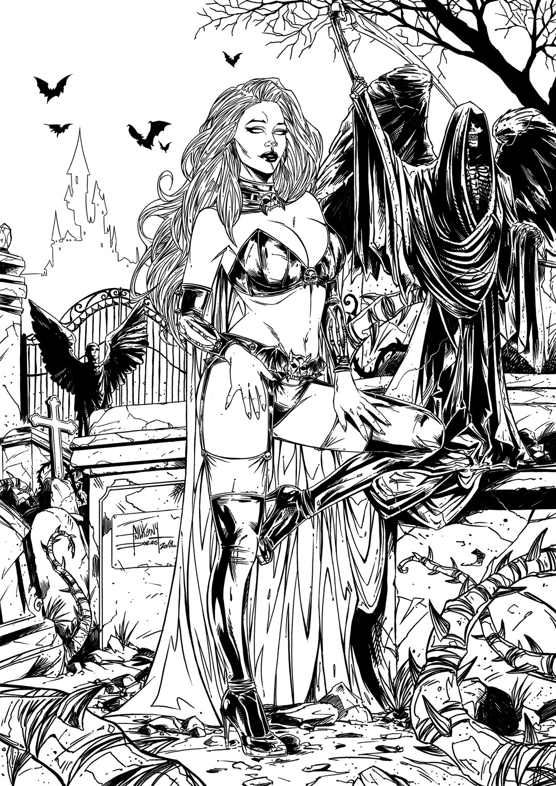 lady death coloring pages