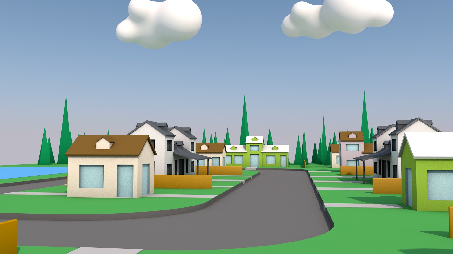 Abbott Wolf - Low Poly Landscape Studying