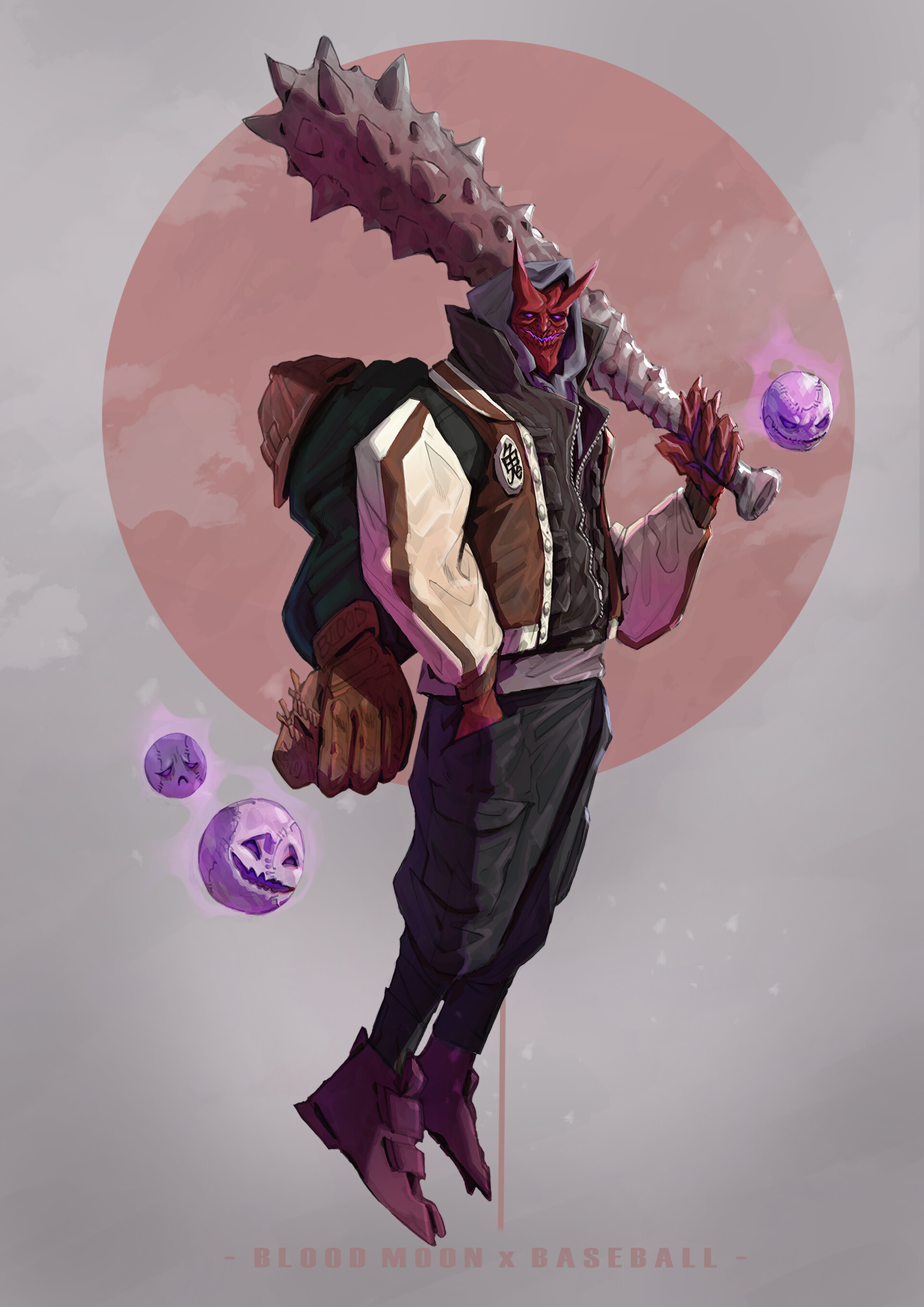 ArtStation - blood moon and baseball