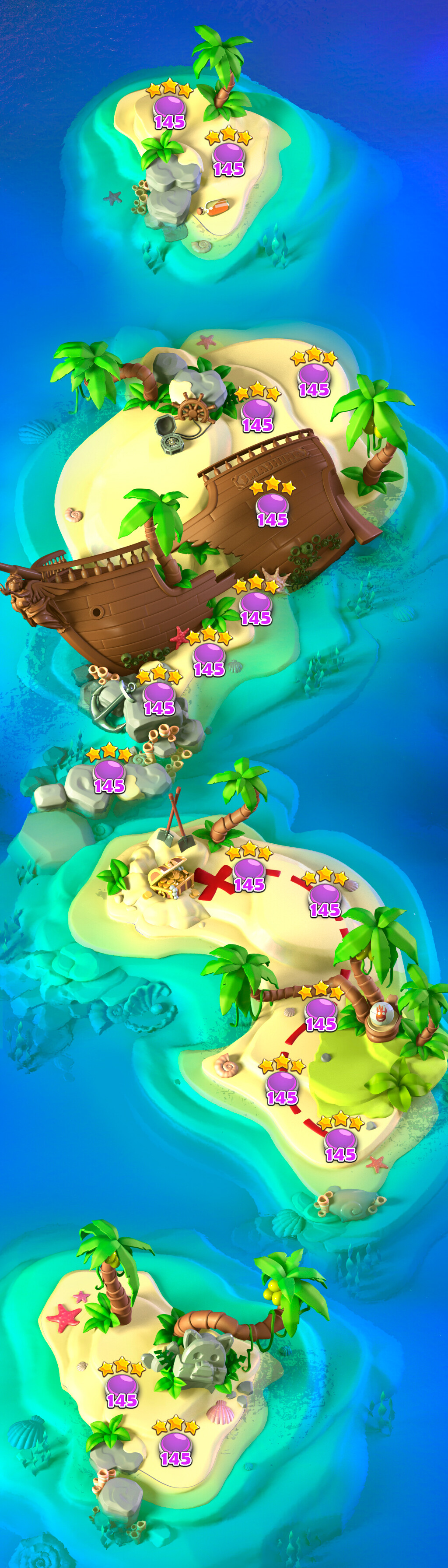 ArtStation - Progress map for mobile game