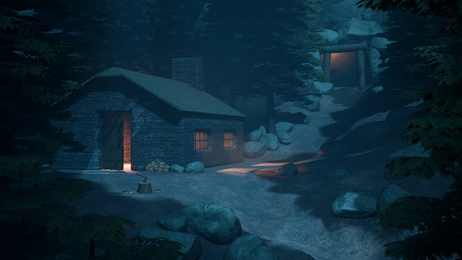 ArtStation - Moonlight Cabin