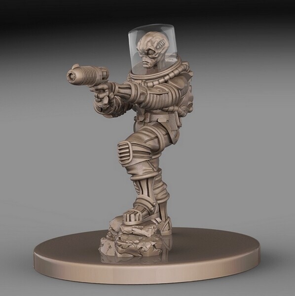 ArtStation - Vril for Dust 1947 (35mm scale with cristal helmet, Zbrush)