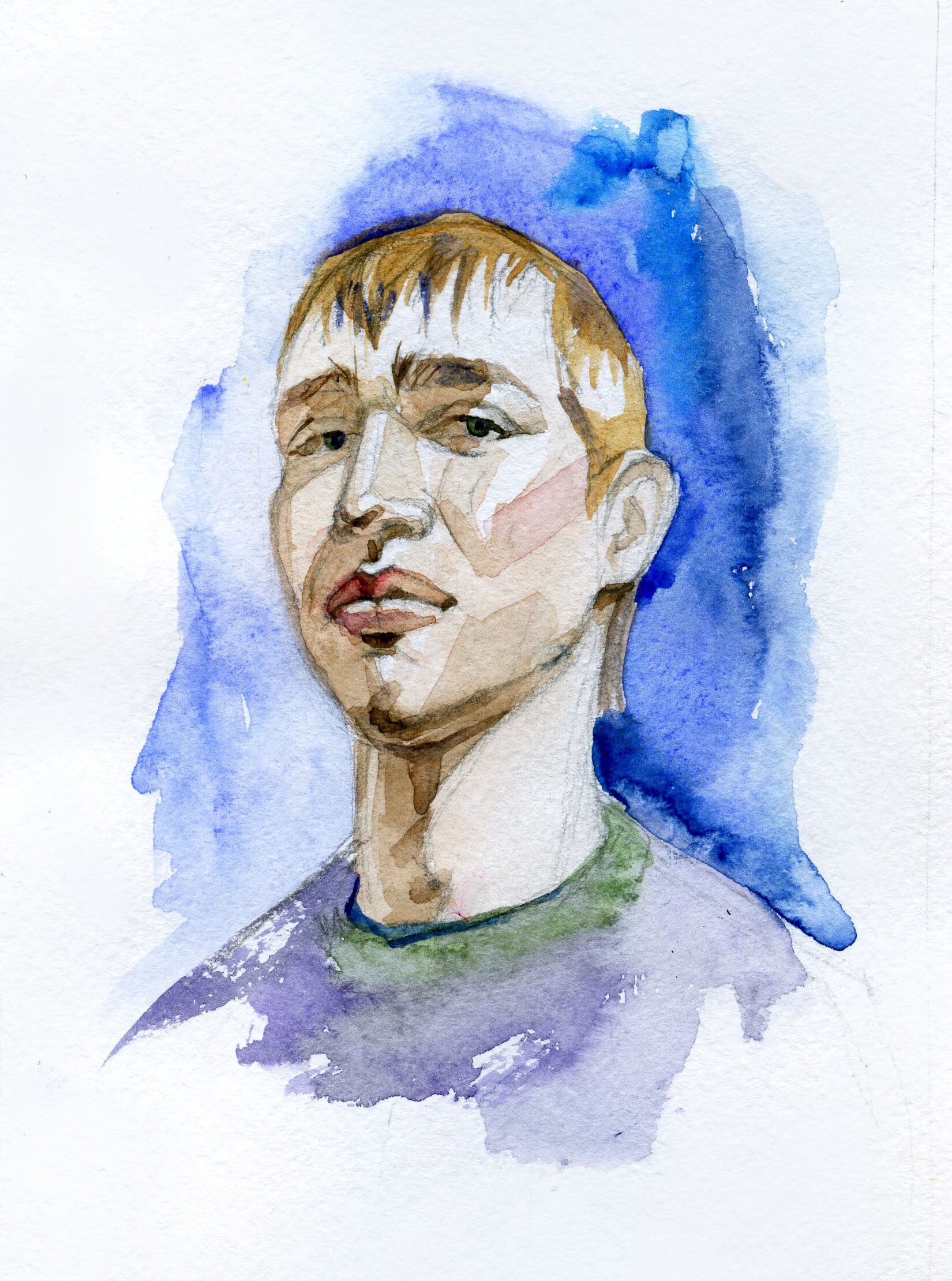 ArtStation - Male portrait. Watercolor sketches.