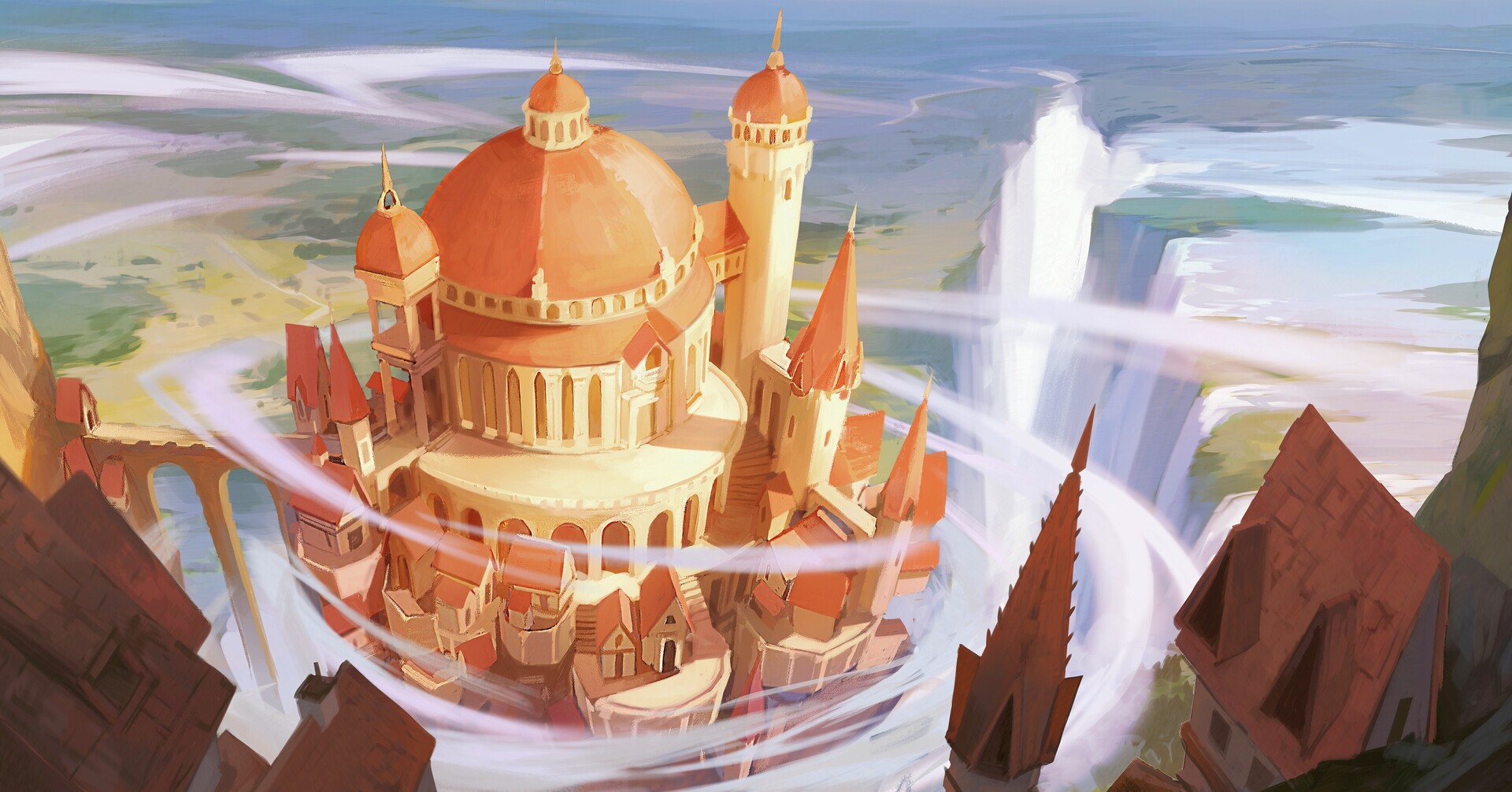 ArtStation - Waterfall village