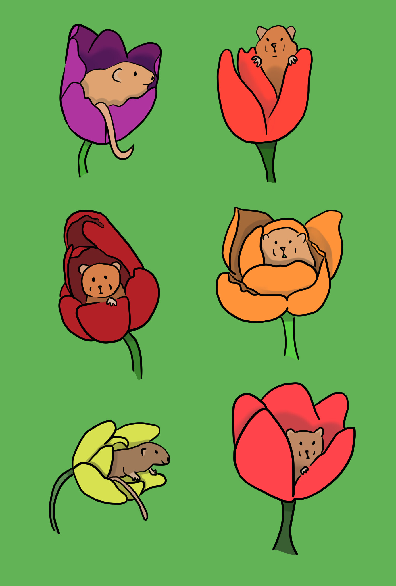 Erika Bastos - Mice in Flowers