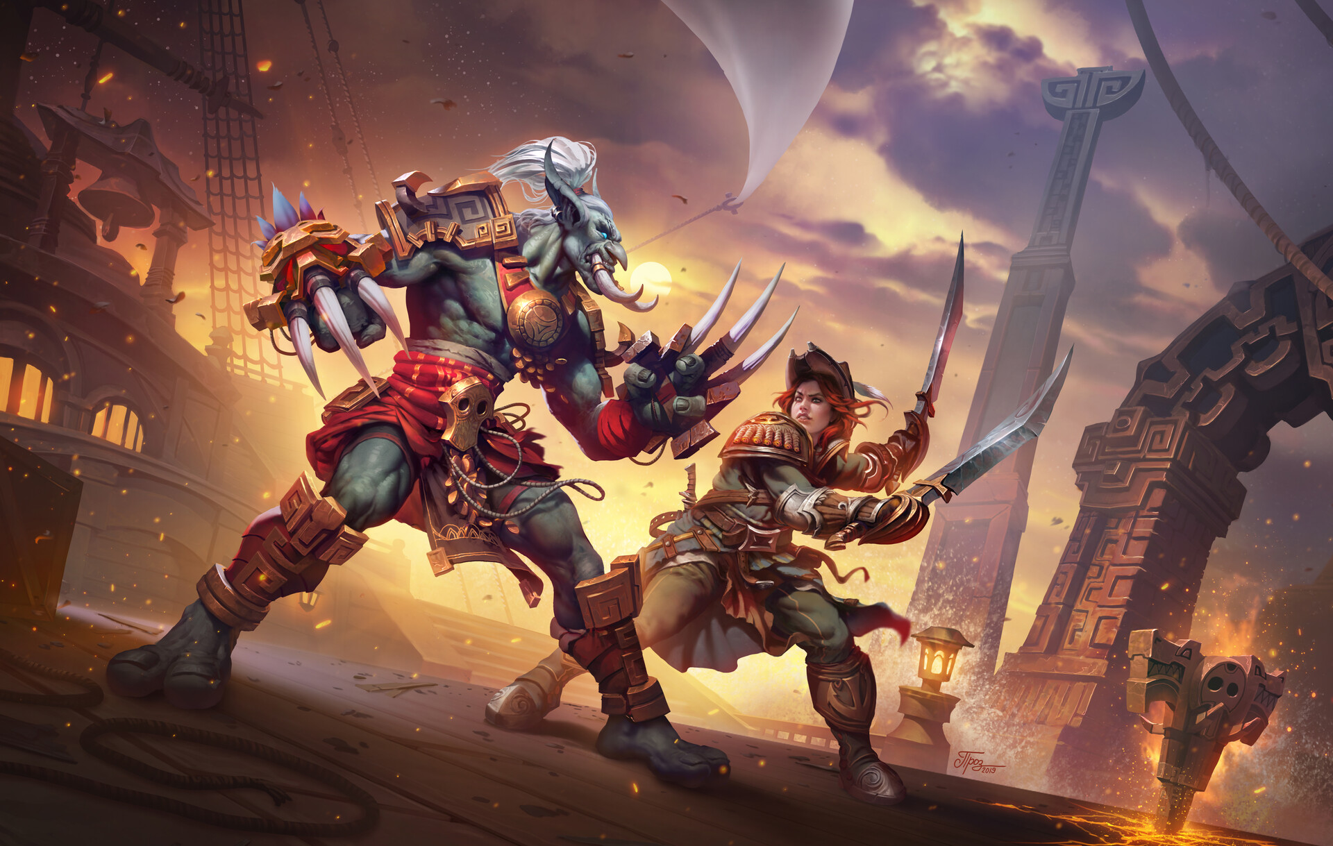 ArtStation - Zandalari Troll vs Kul Tiran