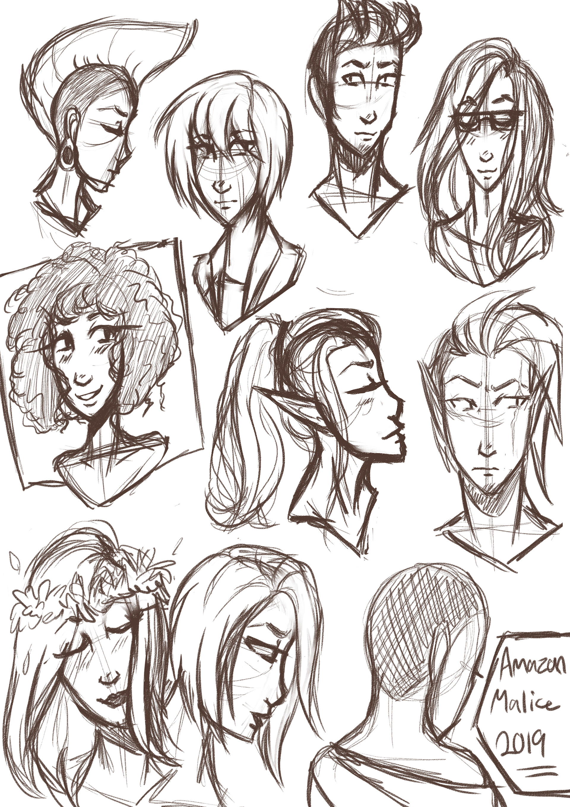 ArtStation - 100 heads drawing challenge day (2/10)