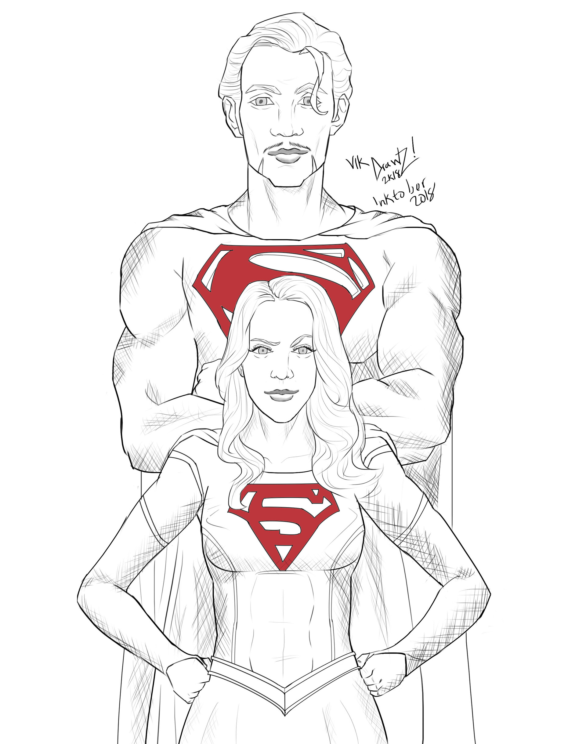 superman and supergirl coloring pages