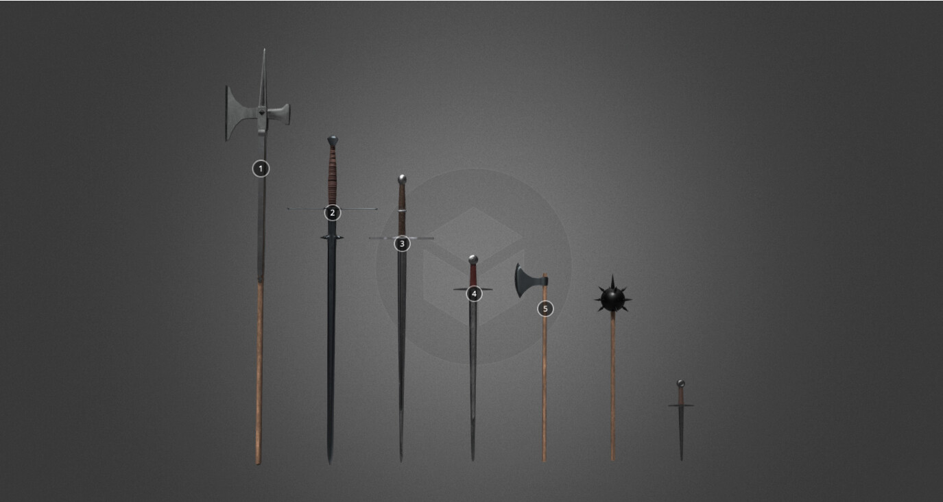 ArtStation - Realistic Medieval Weapons pack