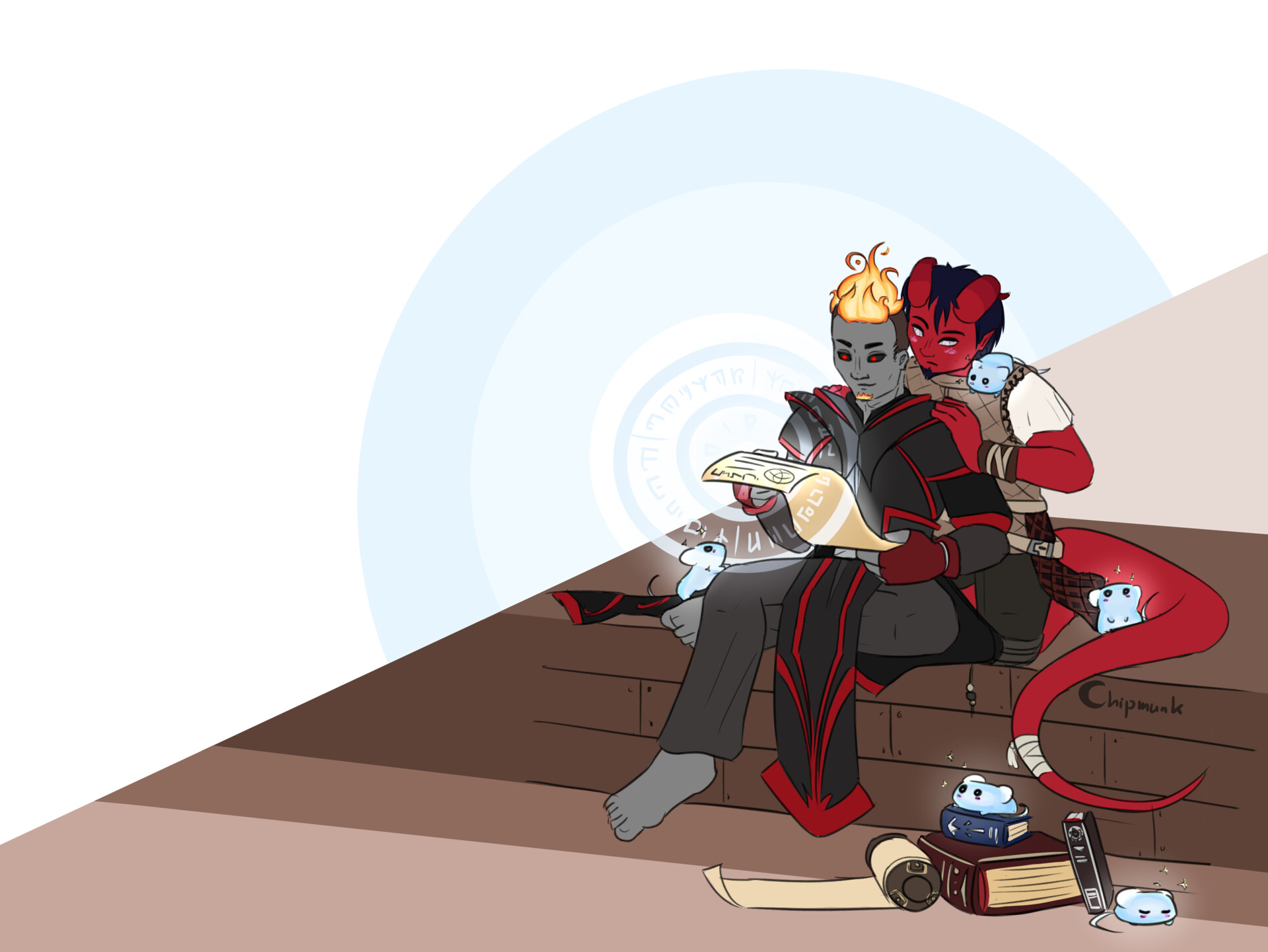 ArtStation - The Students - Genasi / Tiefling Couple - Character Art ...